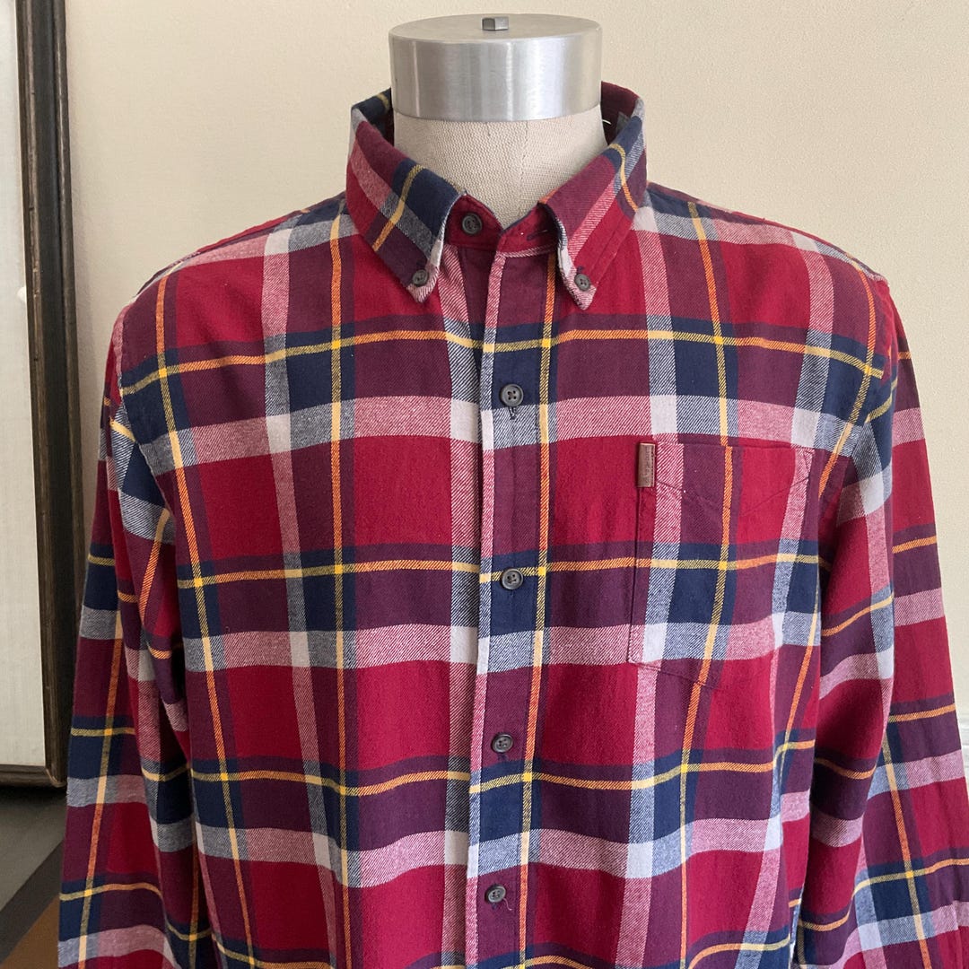 Chaps Plaid Cotton Twill Shirt / Tag XL / Preppy Plaid Shirt Chaps ...