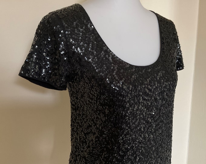 Black Sequin Tee Shirt J Crew / J Crew Black Sequin Tee Shirt Top ...