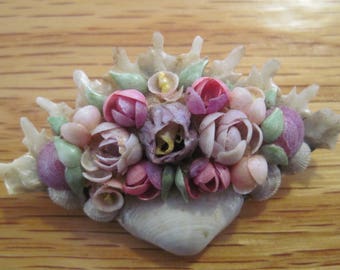 Vintage Shell Brooch | Etsy