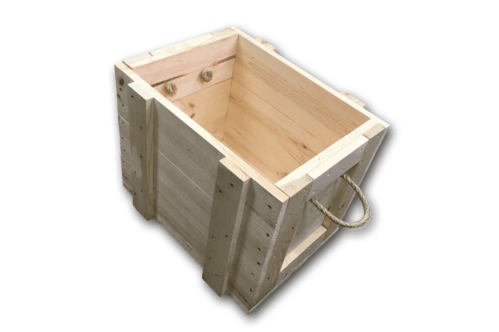 Pine Wood Box With Rope Handles - Etsy