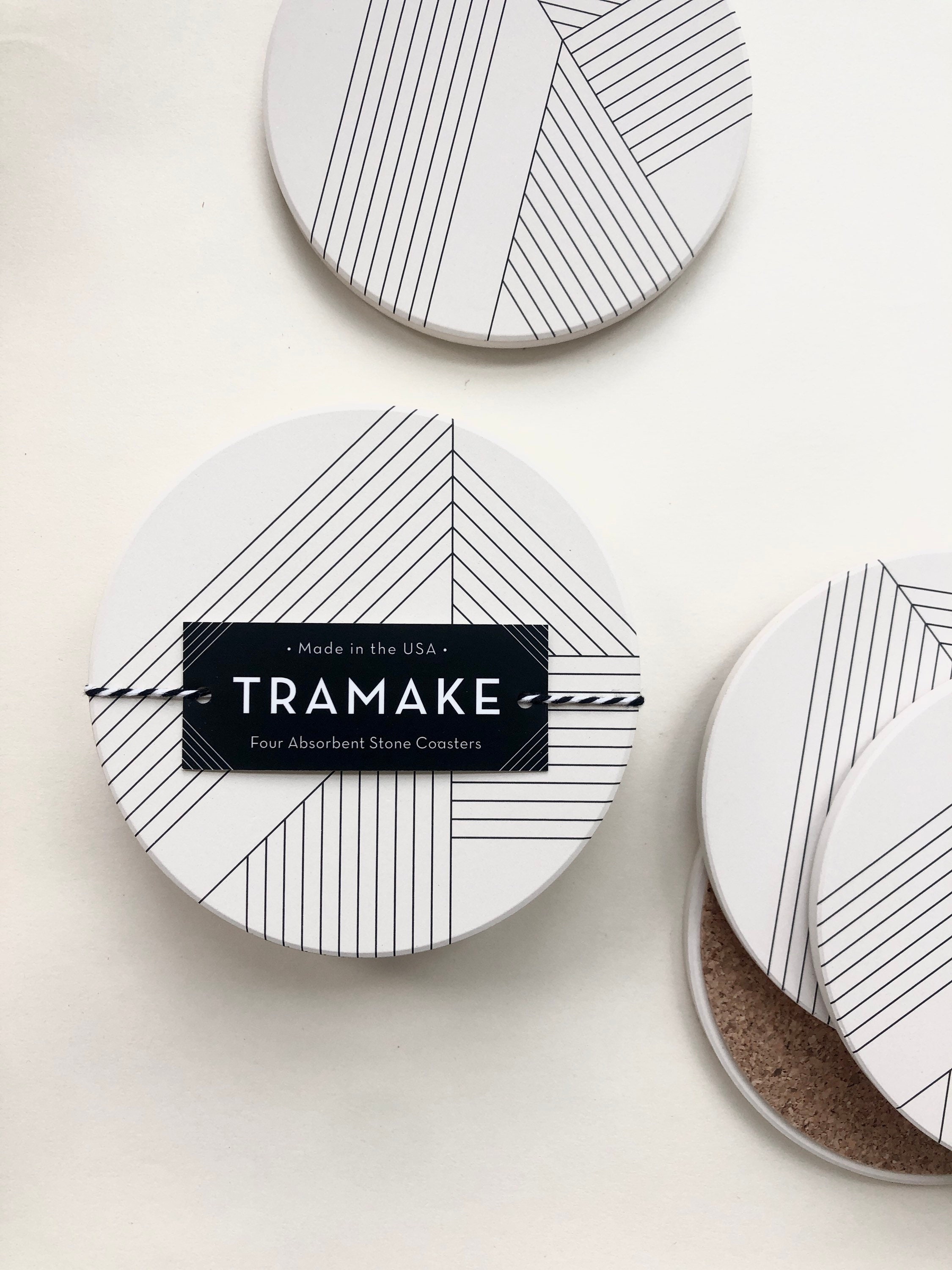 DECO COASTERS Set of 4 Absorbent Ceramic Stone Coasters | Etsy