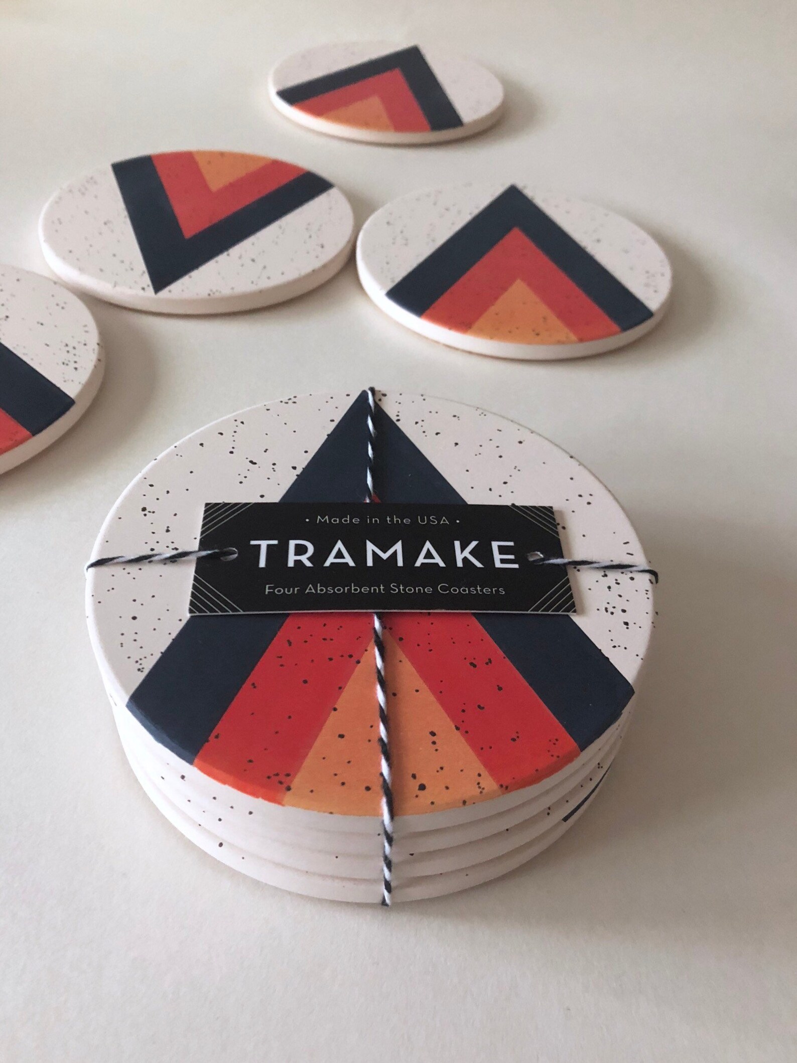 ARROW COASTERS Set of 4 Absorbent Stone Coasters / Ceramic | Etsy