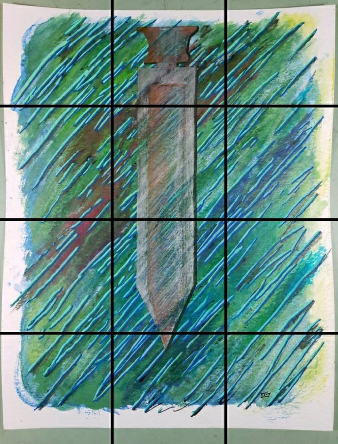 Old World Dagger in Water. A Unique Hand-painted Watercolor - Etsy