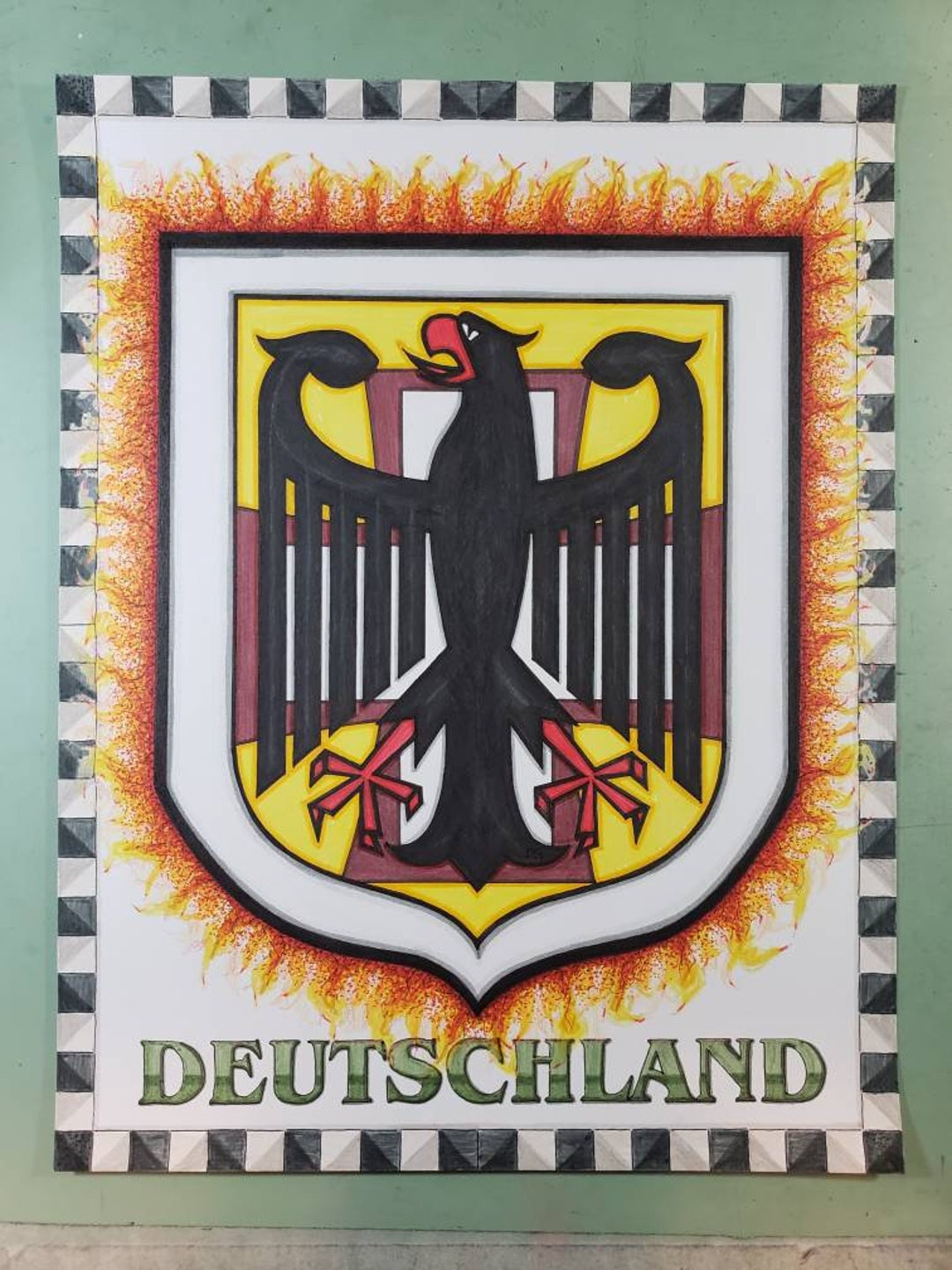 A Germanic Shield Illustration. Hand-rendered With Faber-castell Pitt ...