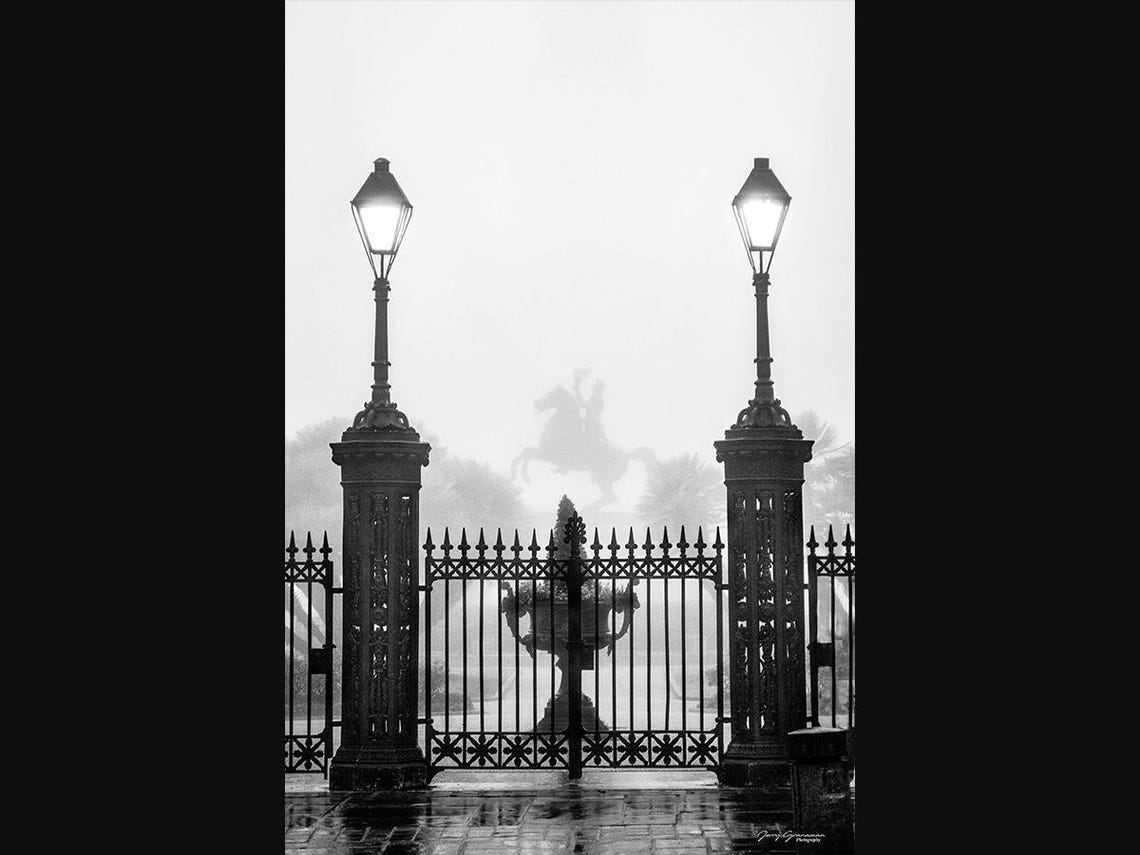 Foggy Morning Front Gate Jackson Square French Quarter New Orleans ...