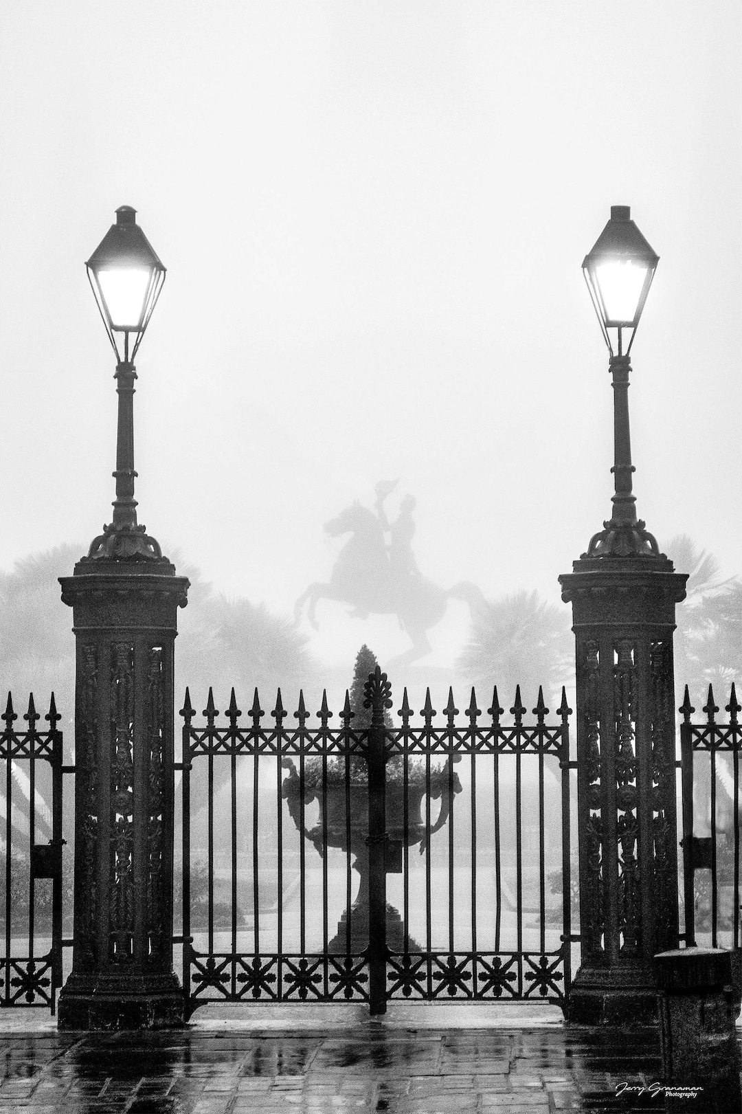 Foggy Morning Front Gate Jackson Square French Quarter New Orleans ...