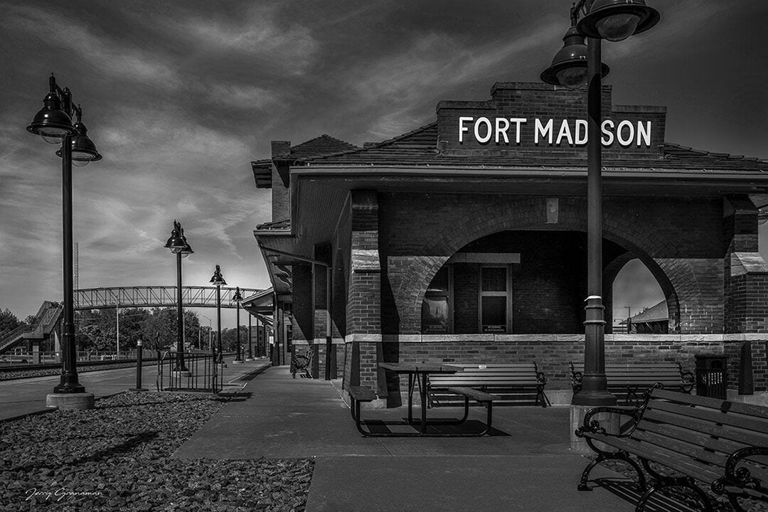 Photography, Santa Fe Train Depot Photo Print: Fort Madison, Iowa - Etsy