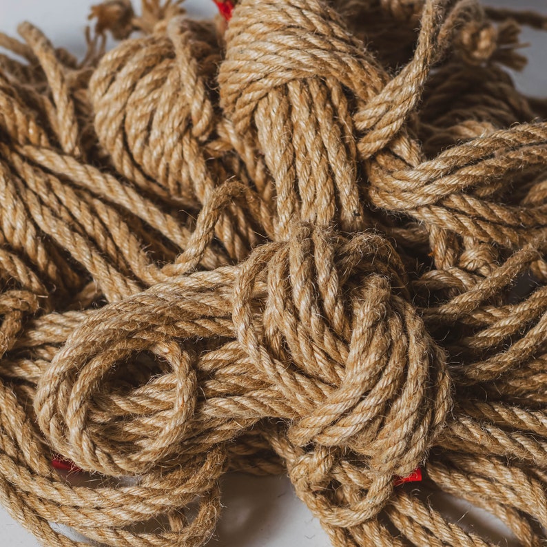 Shibari Jute Assorted Bundle of 5 Short Ropes Untreated | Etsy