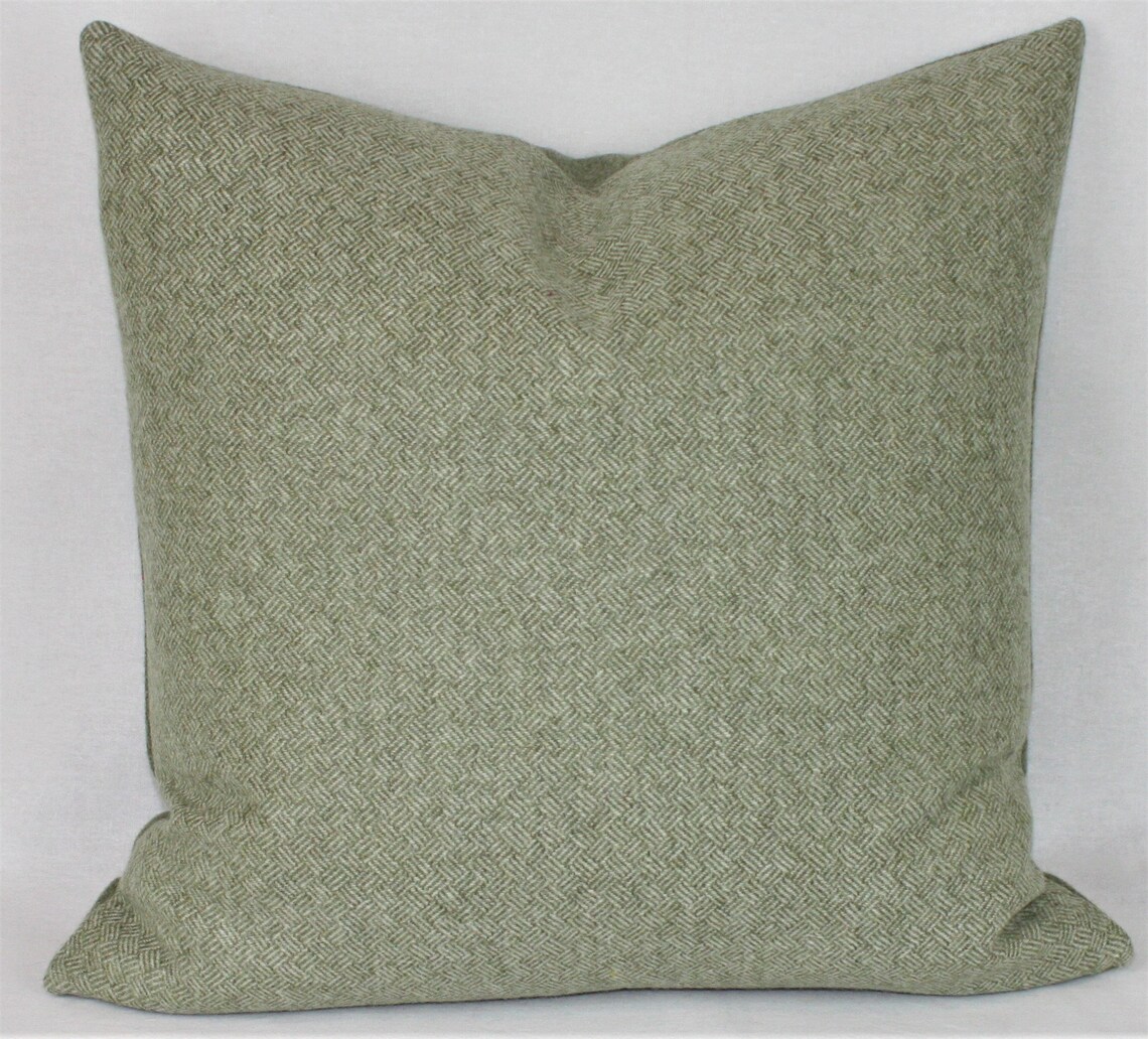 Sage Green Wool Parquet Check Design Abraham Moon British Made | Etsy