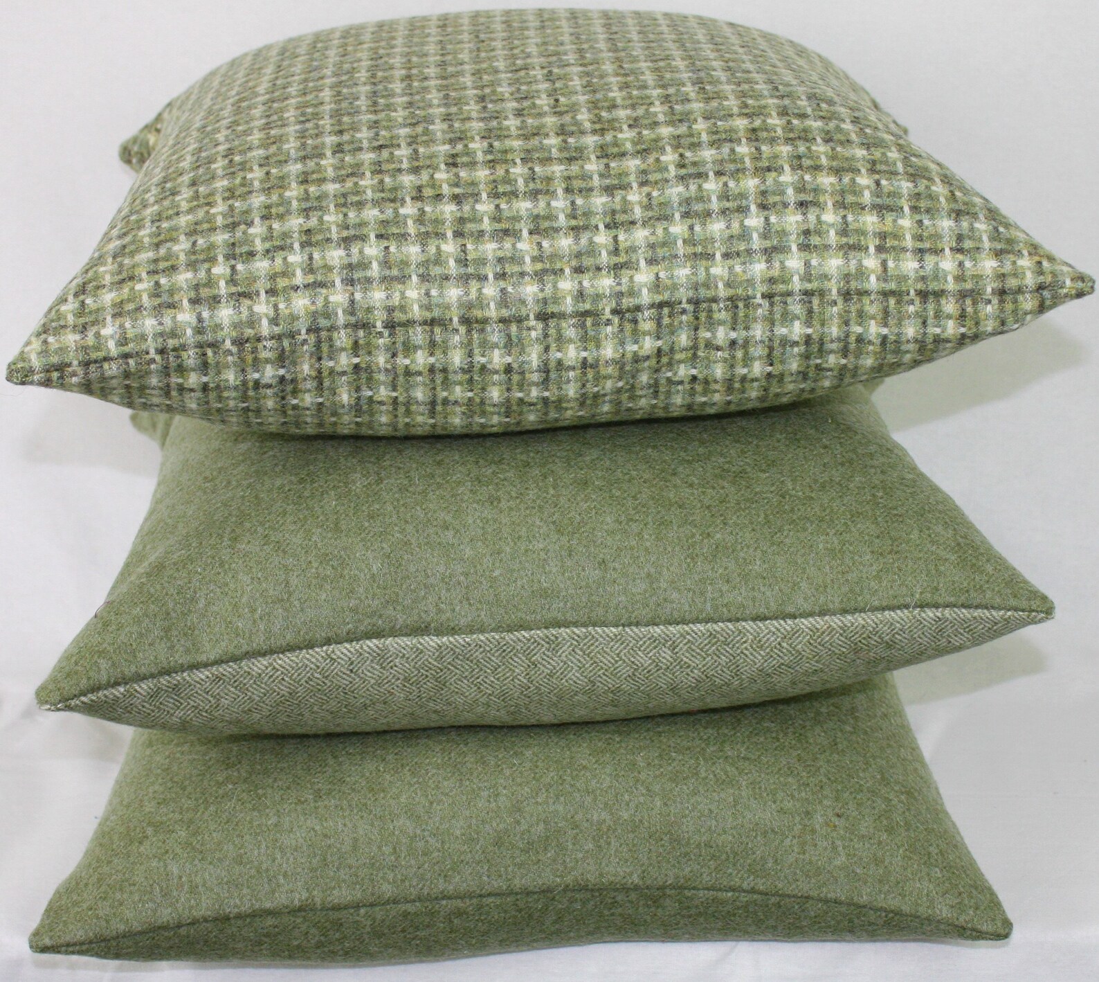 Sage Green Wool Parquet Check Design Abraham Moon British Made | Etsy