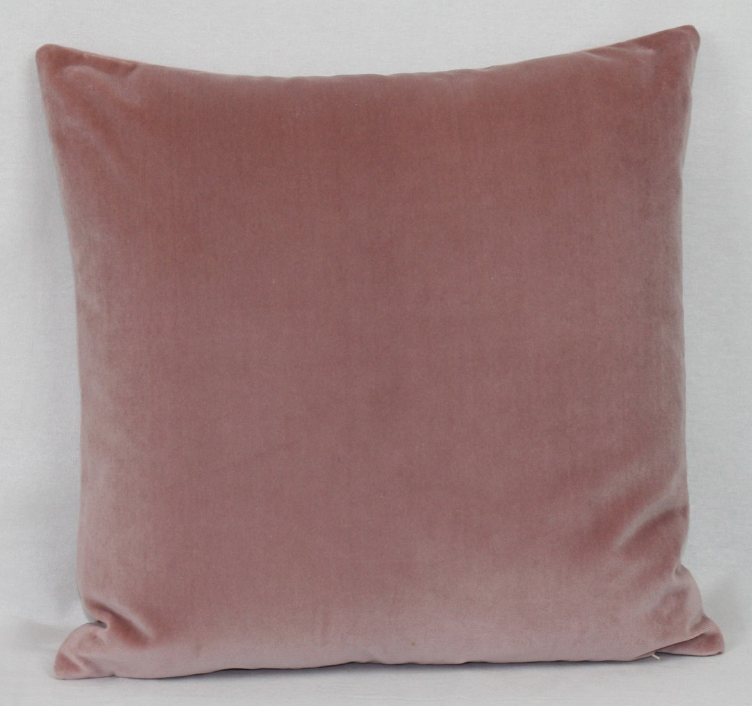 Dusty Pink British Cotton Velvet Cushion Pillow Cover Square Rectangle ...