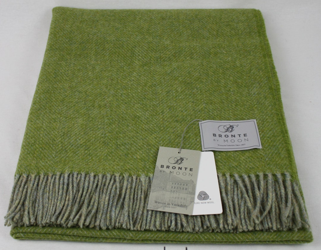 Bronte by Moon Herringbone Throw Blanket 100% Recycled Pure New Wool ...