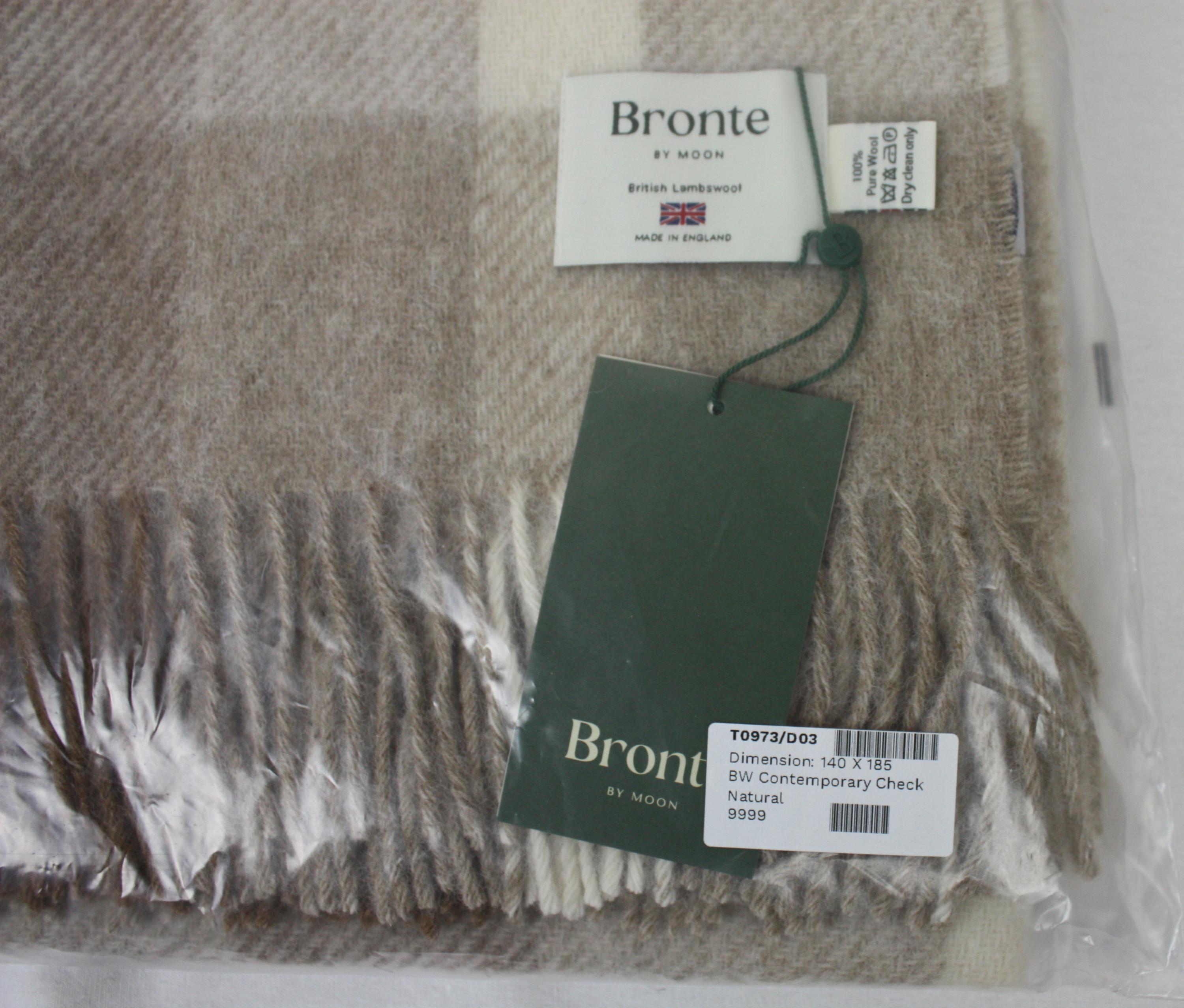 Bronte by Moon BW Contemporary Check Natural Camel Beige Lambswool ...