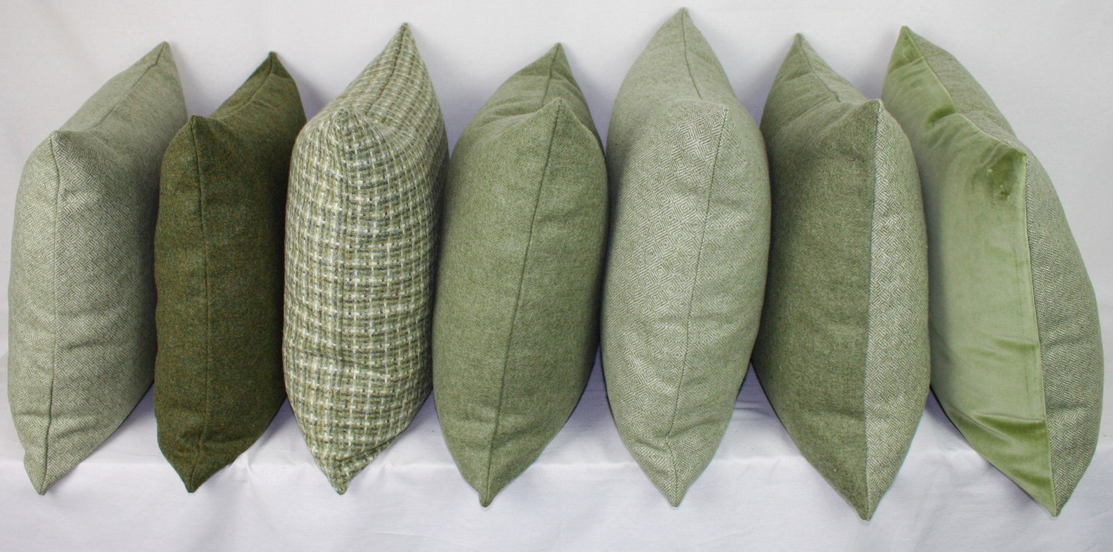 Sage Green British Cotton Velvet Cushion Pillow Cover Square Rectangle ...