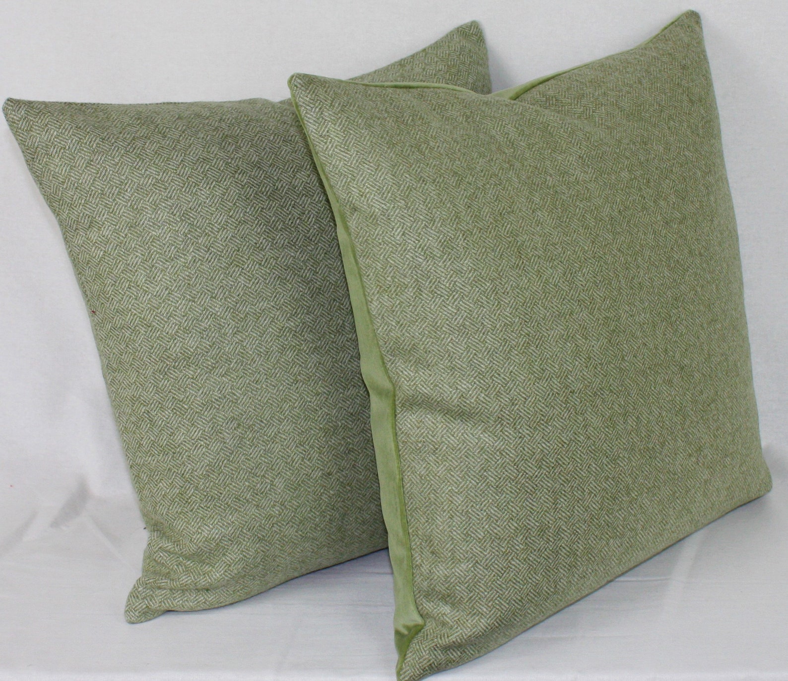 Sage Green Wool Parquet Check Design Abraham Moon British Made - Etsy