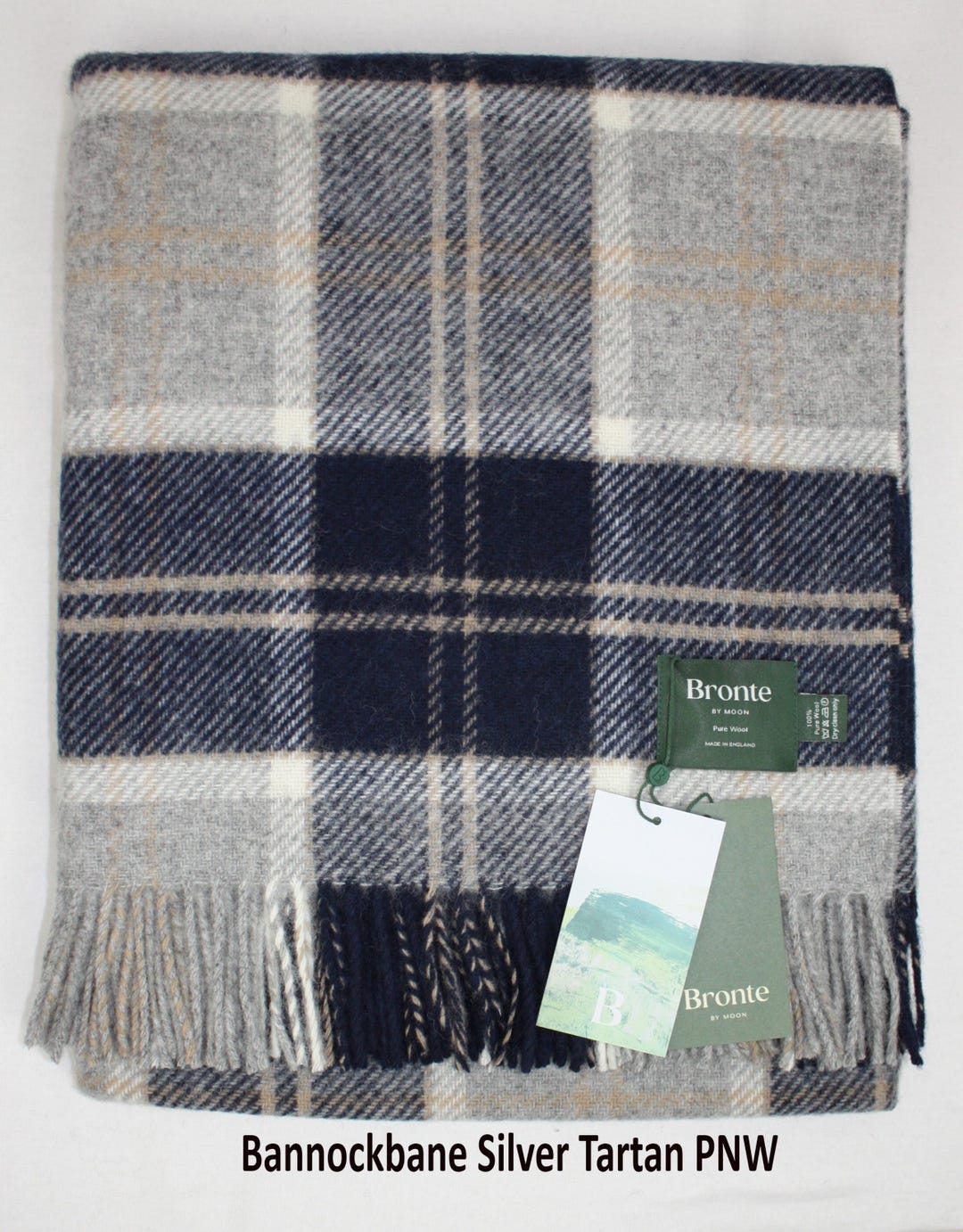 Bronte by Moon Bannockbane Silver Grey and Navy Blue Check Tartan Plaid ...