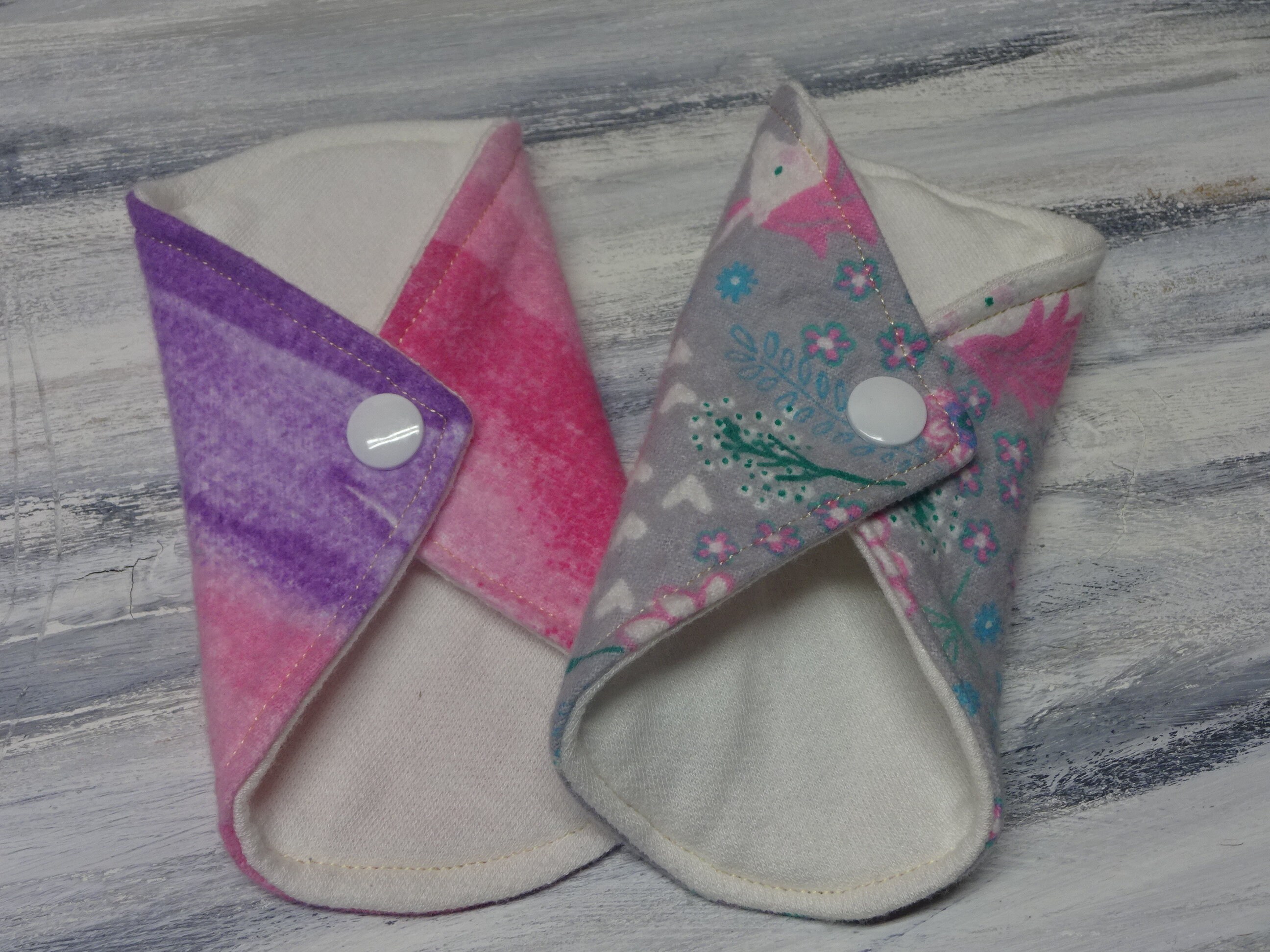 Set of 2 CLOTH PANTY LINERS cotton bamboo fleece Liners for everyday ...