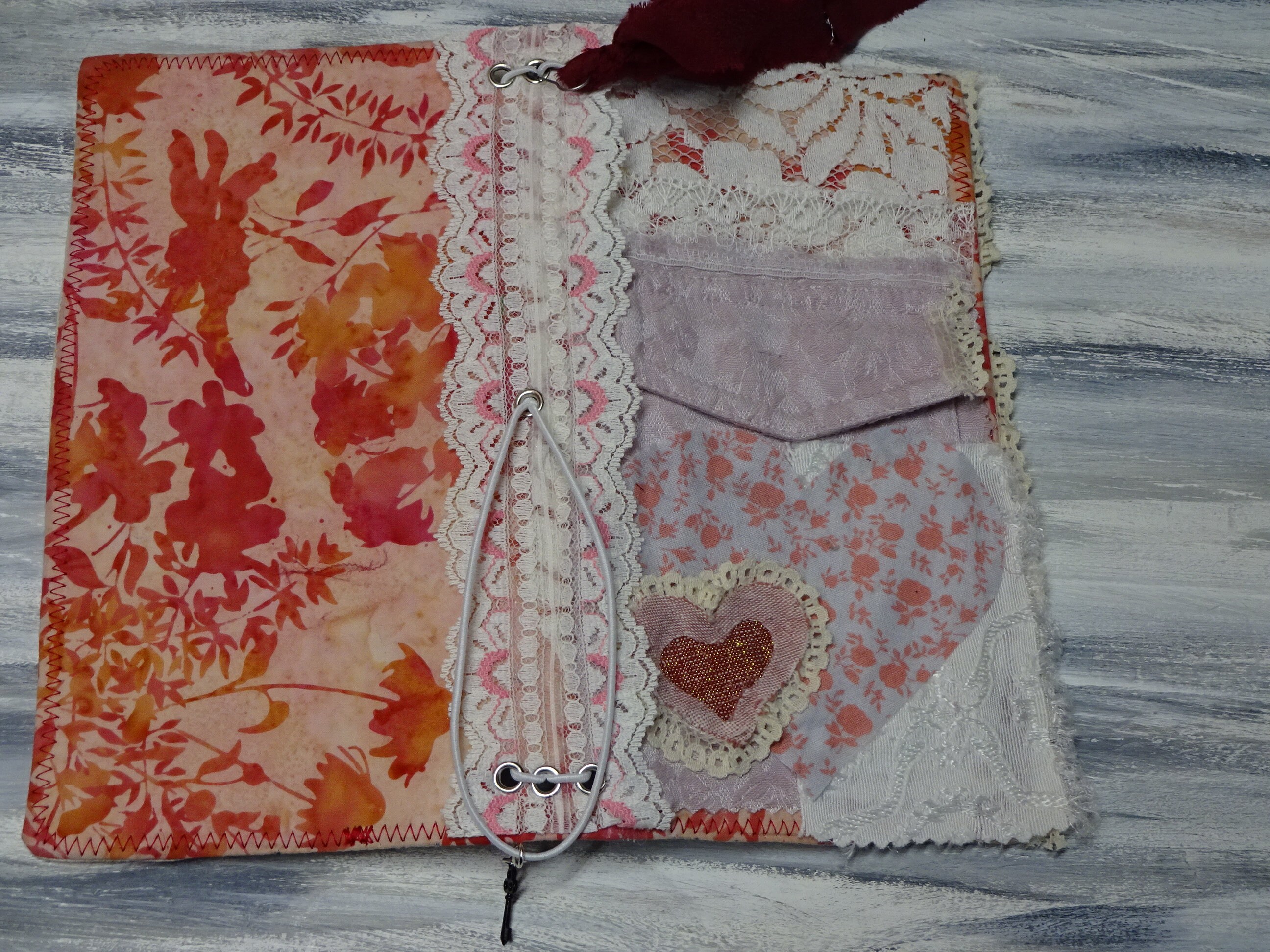 LOVE JOURNAL VALENTINES refillable Notebook fabric cover made with ...