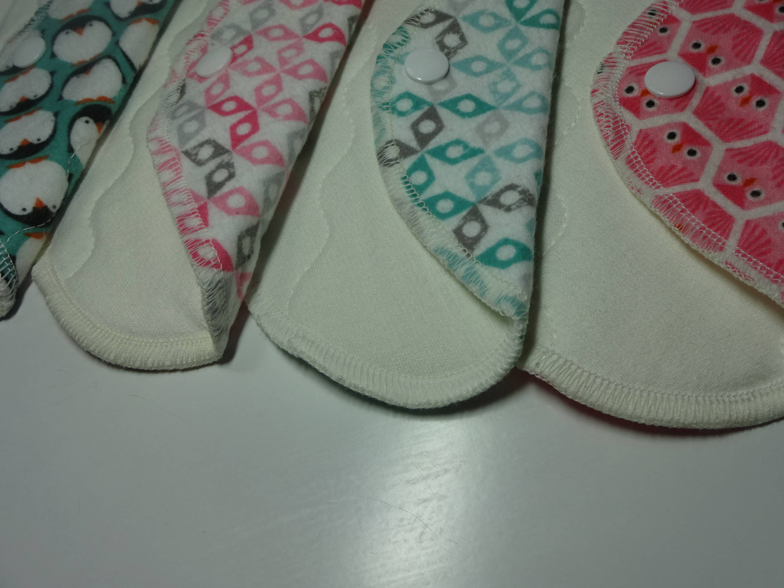 BAMBOO CLOTH PADS Layered organic cotton bamboo fleece core pads gift ...