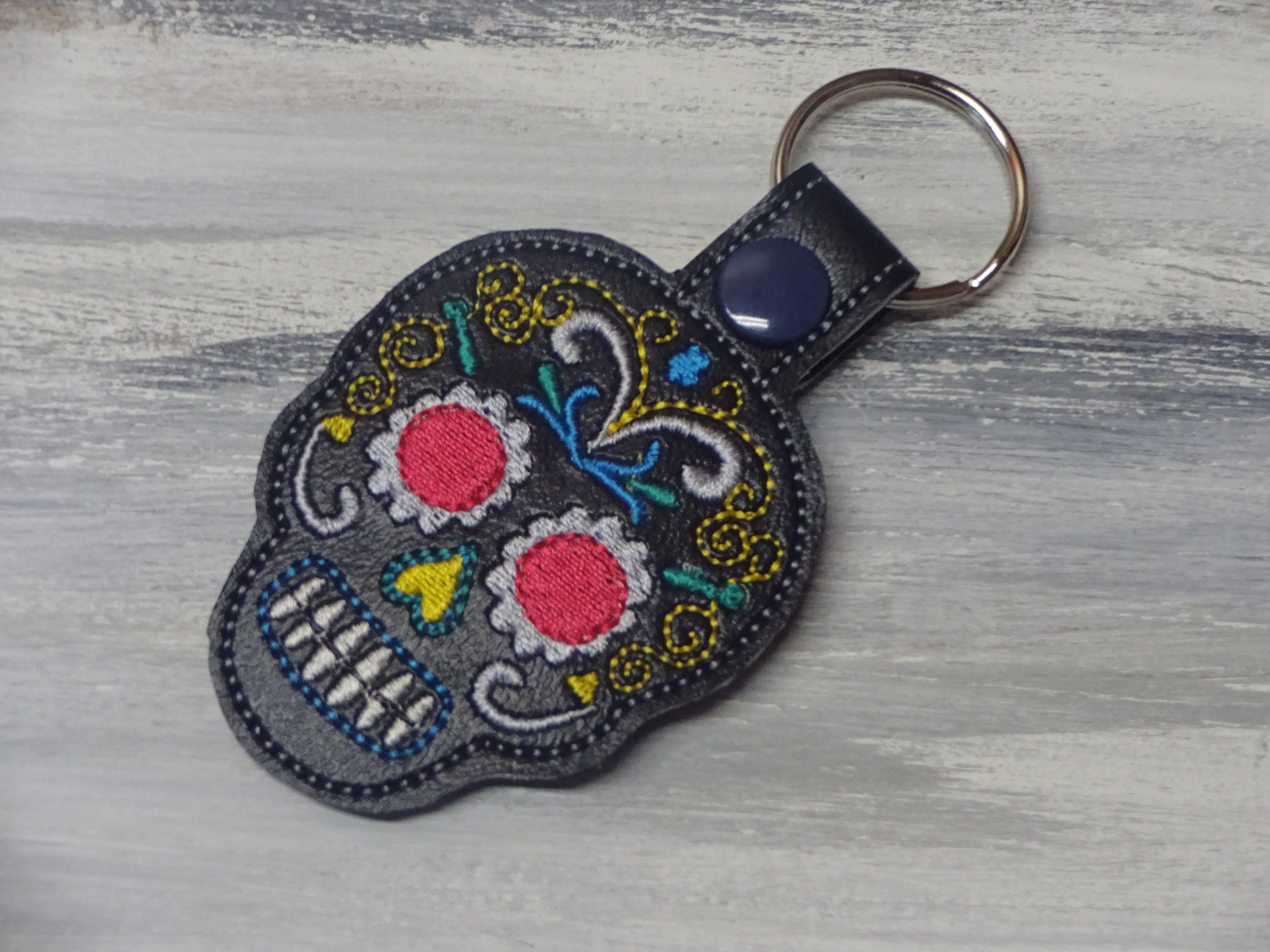 Skull Day Of The Dead KEYCHAIN, PURSE CHARM, Keyfob, Purse Jewels ...