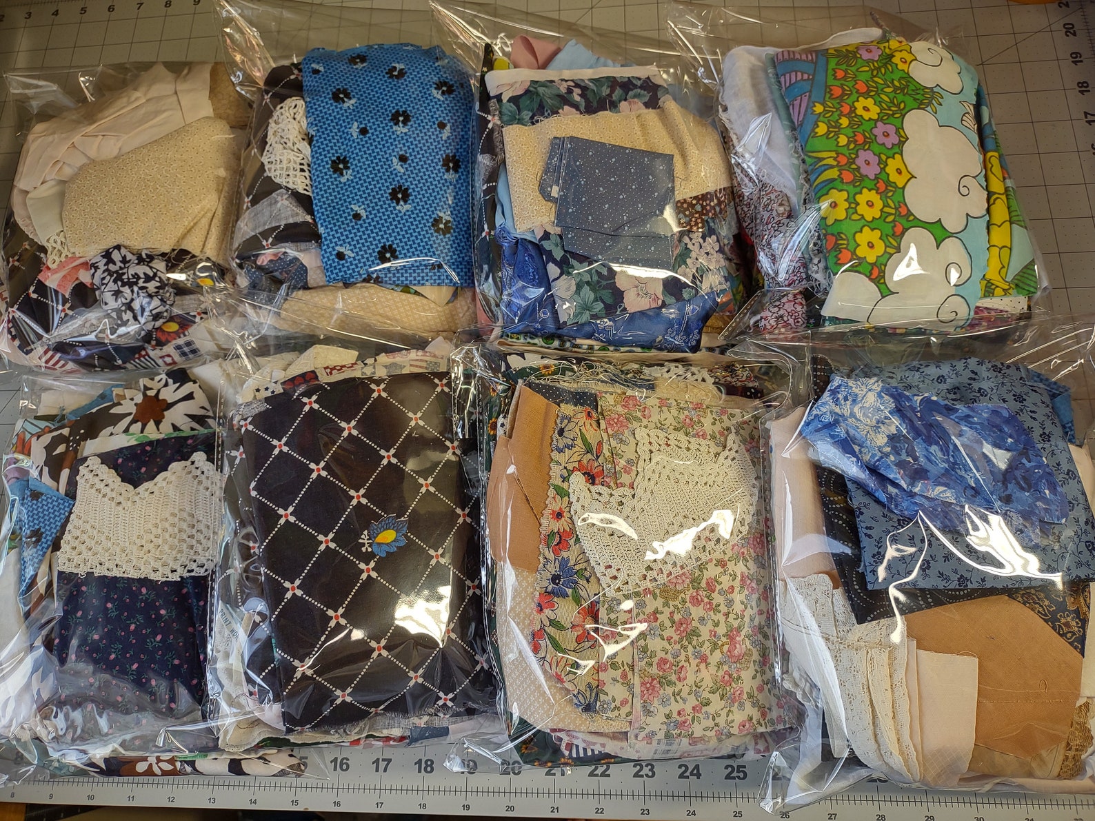 VINTAGE FABRIC SCRAP Pack• Vintage Fabrics for Junk Journal Making ...