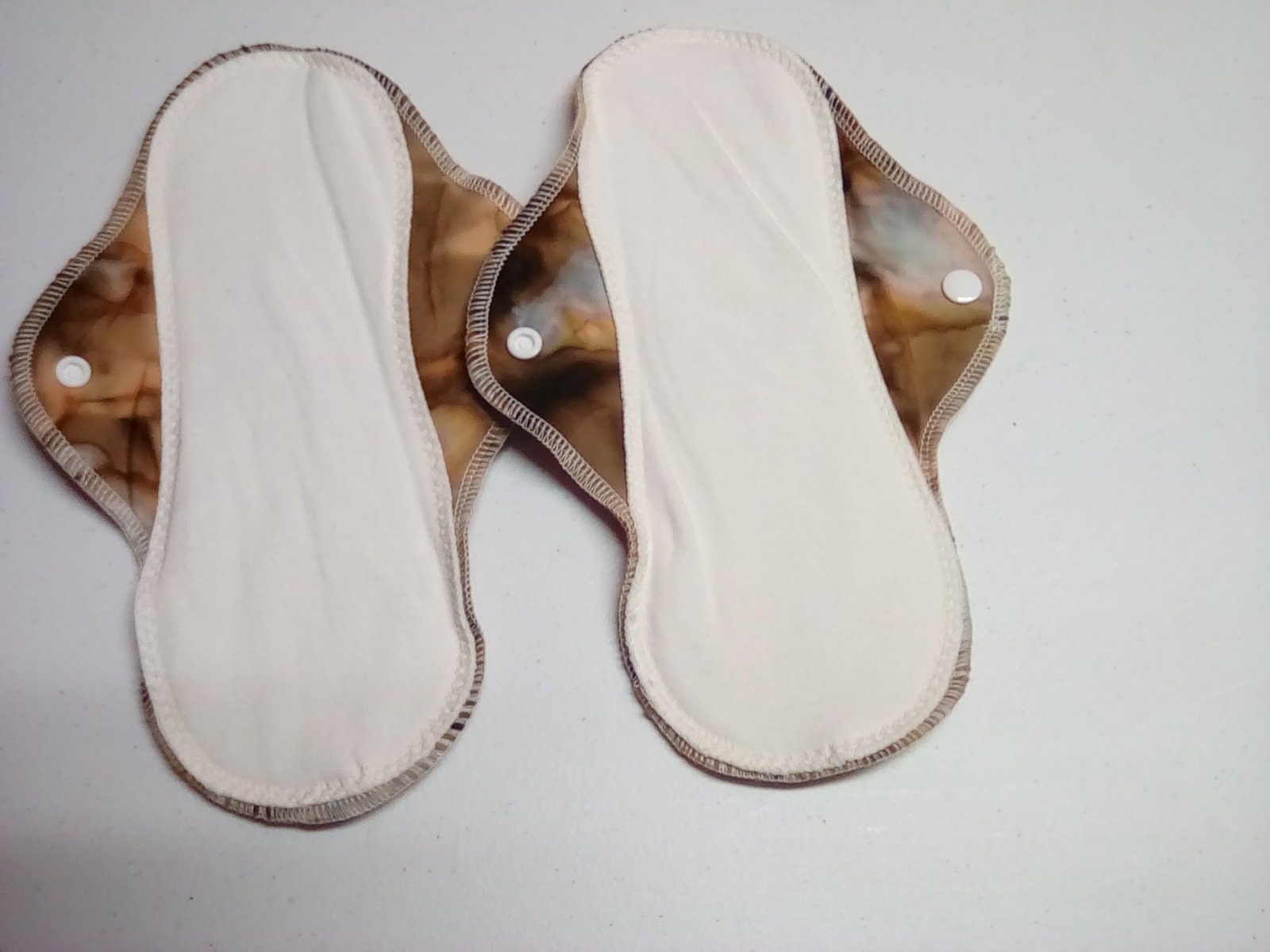 Set of 2 cloth pads Bamboo ORGANIC Cotton CLOTH PADS, Medium menstrual ...