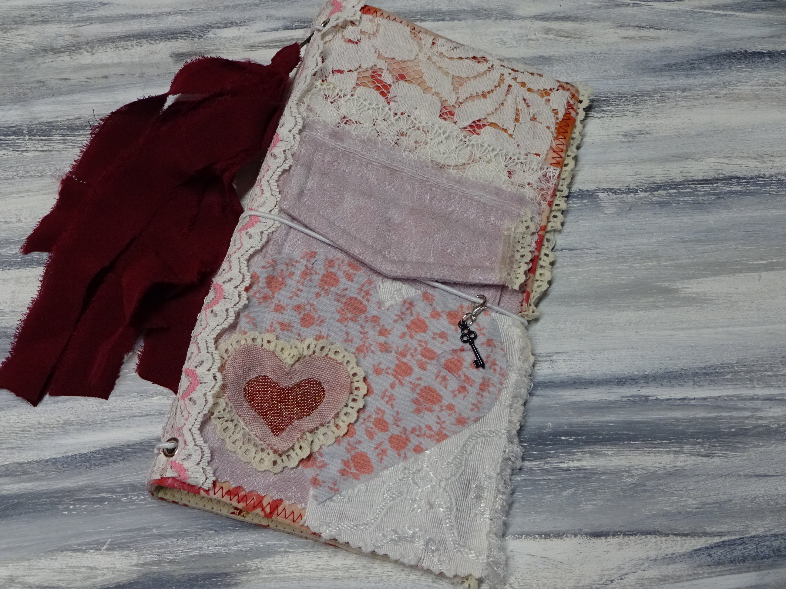 LOVE JOURNAL VALENTINES refillable Notebook fabric cover made with ...