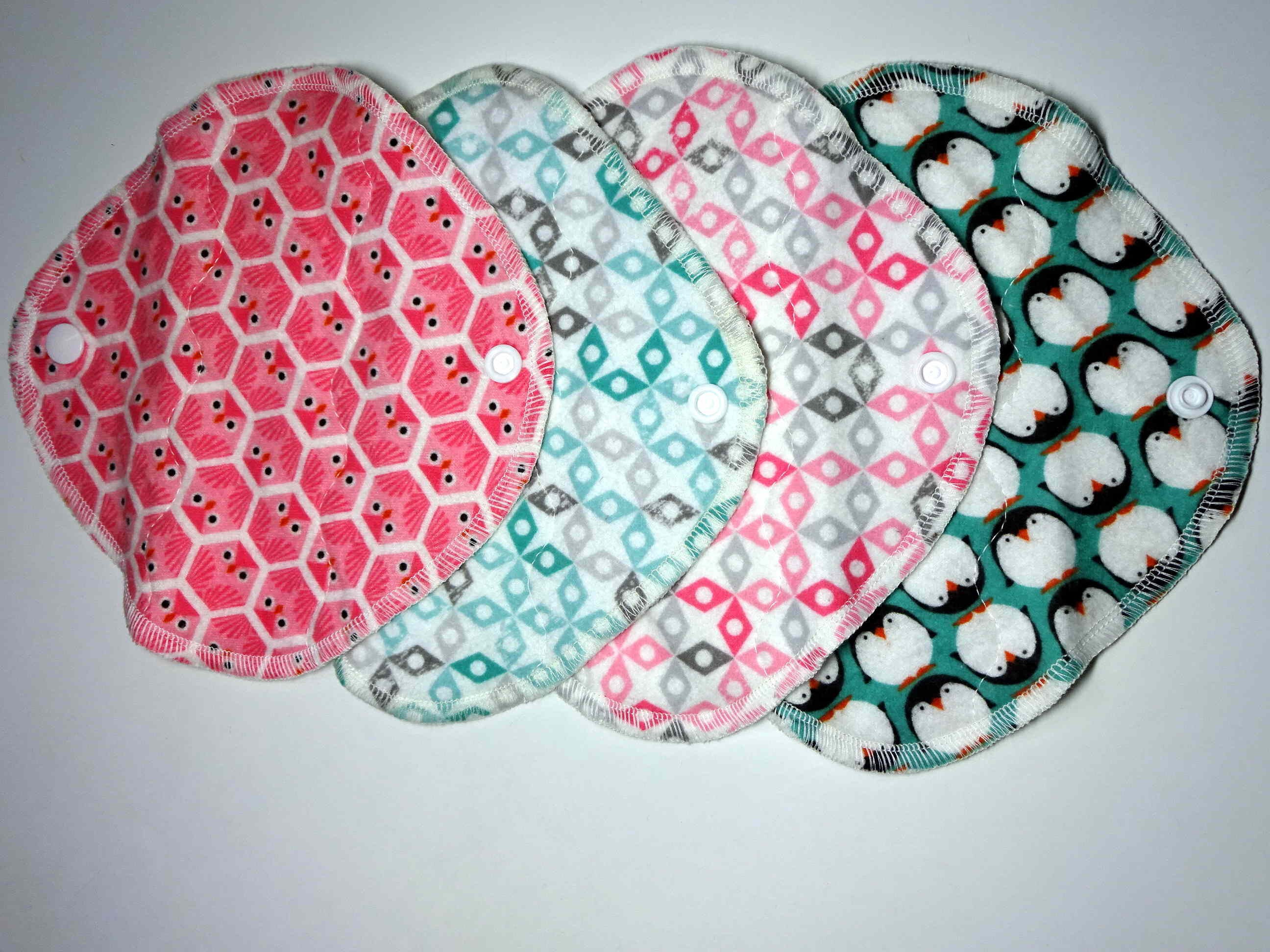 BAMBOO CLOTH PADS Layered organic cotton bamboo fleece core pads gift ...