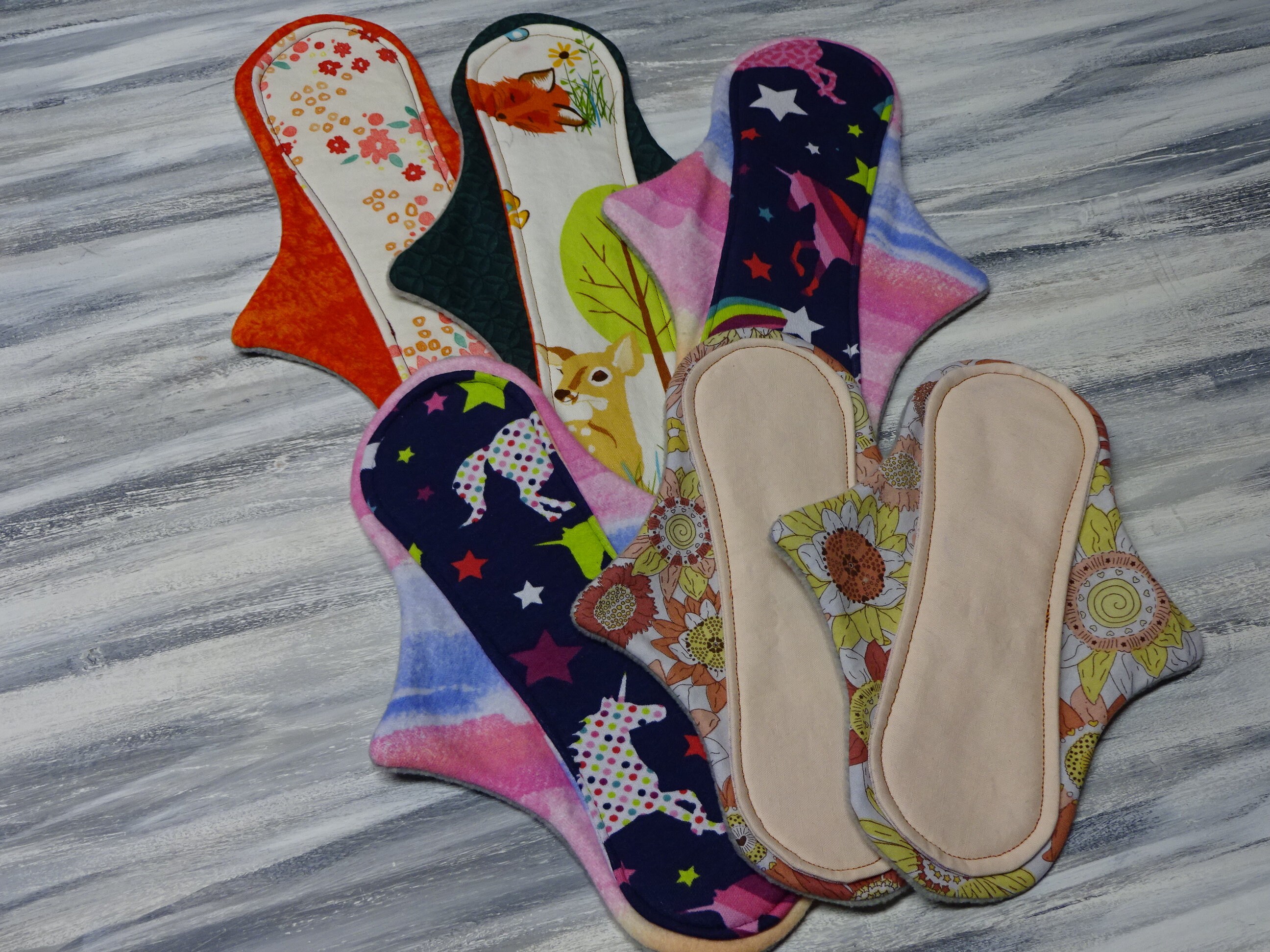 TOP CORE PADS Ready to ship wrap style top core cloth menstrual pads ...