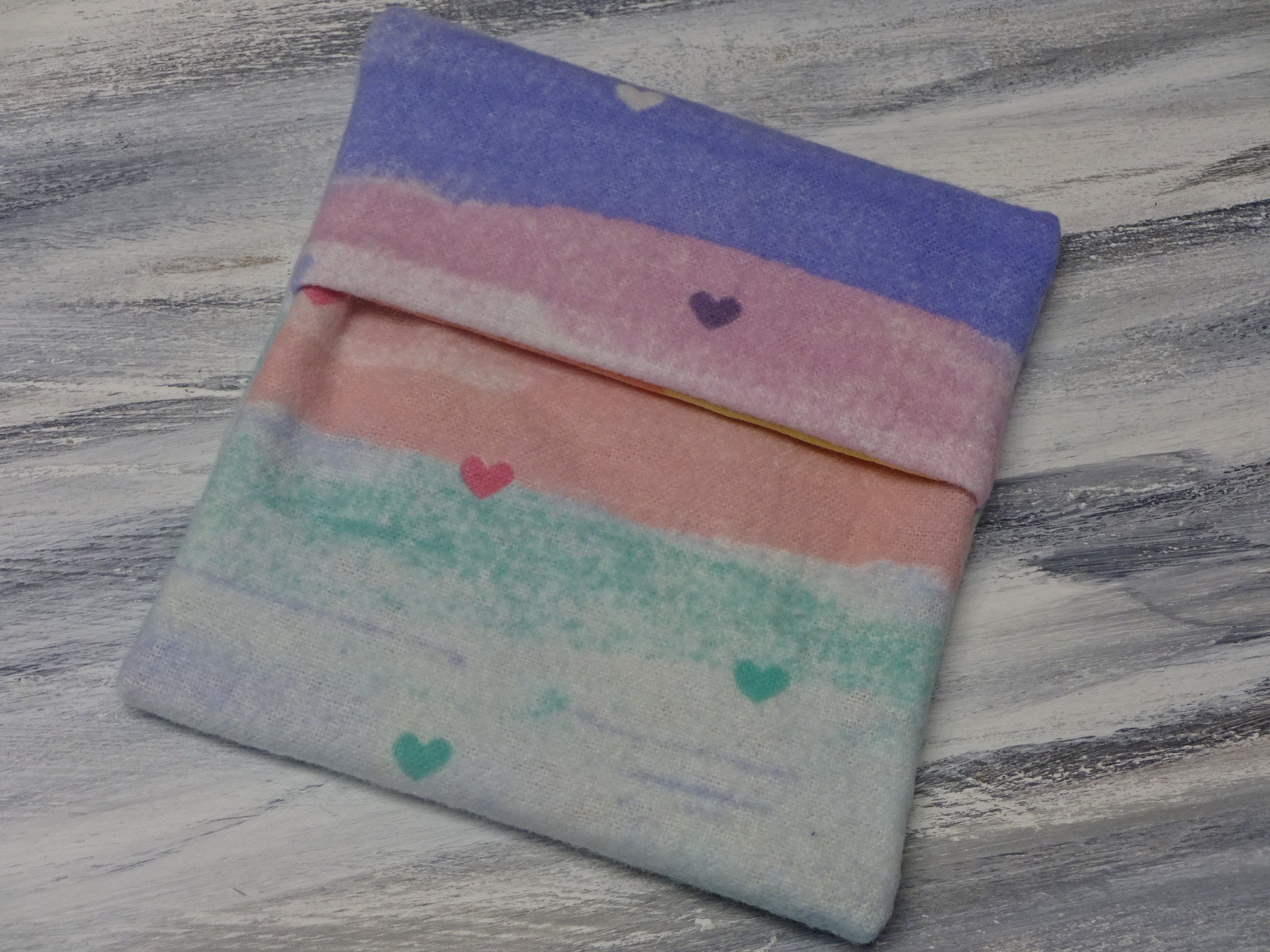 Watercolor Hearts Cloth CLOTH PAD WRAPPERS mini wet bag for cloth pads ...