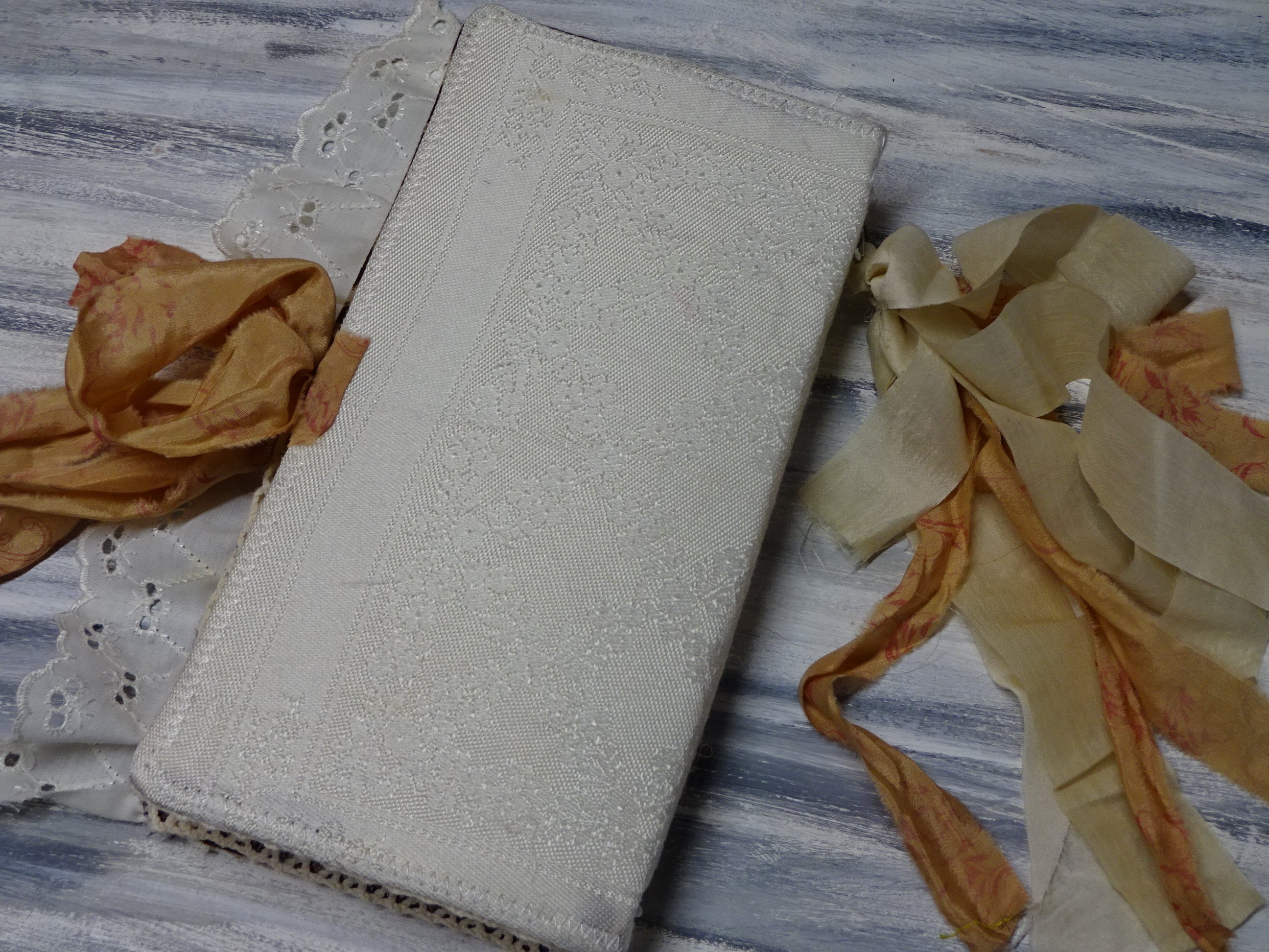 STANDARD Size TRAVELERS NOTEBOOK Layered laces and ribbon satin ...
