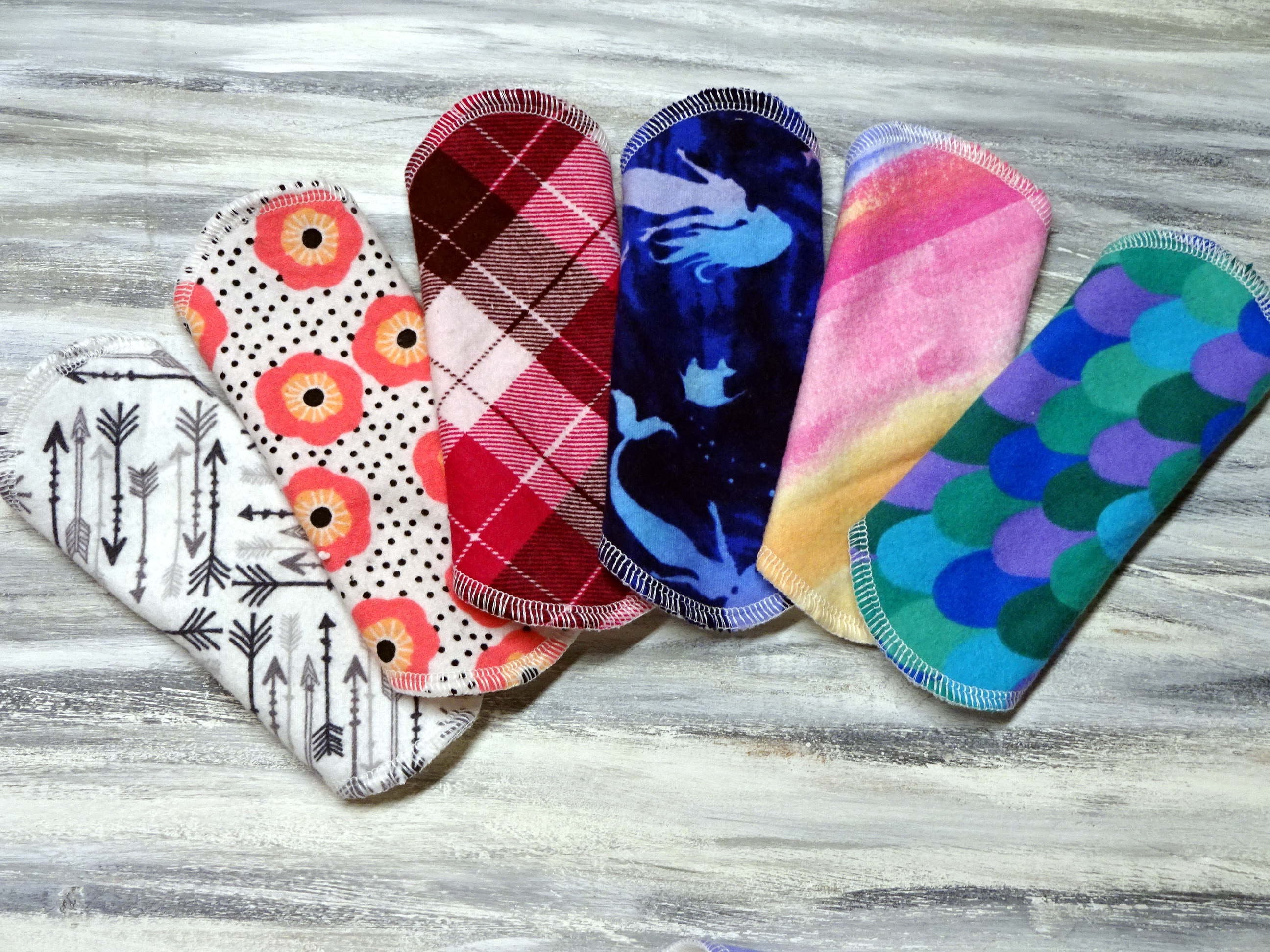 6.5 Inch CLOTH PANTYLINERS / Cotton and Bamboo fleece LINERS Thin ...