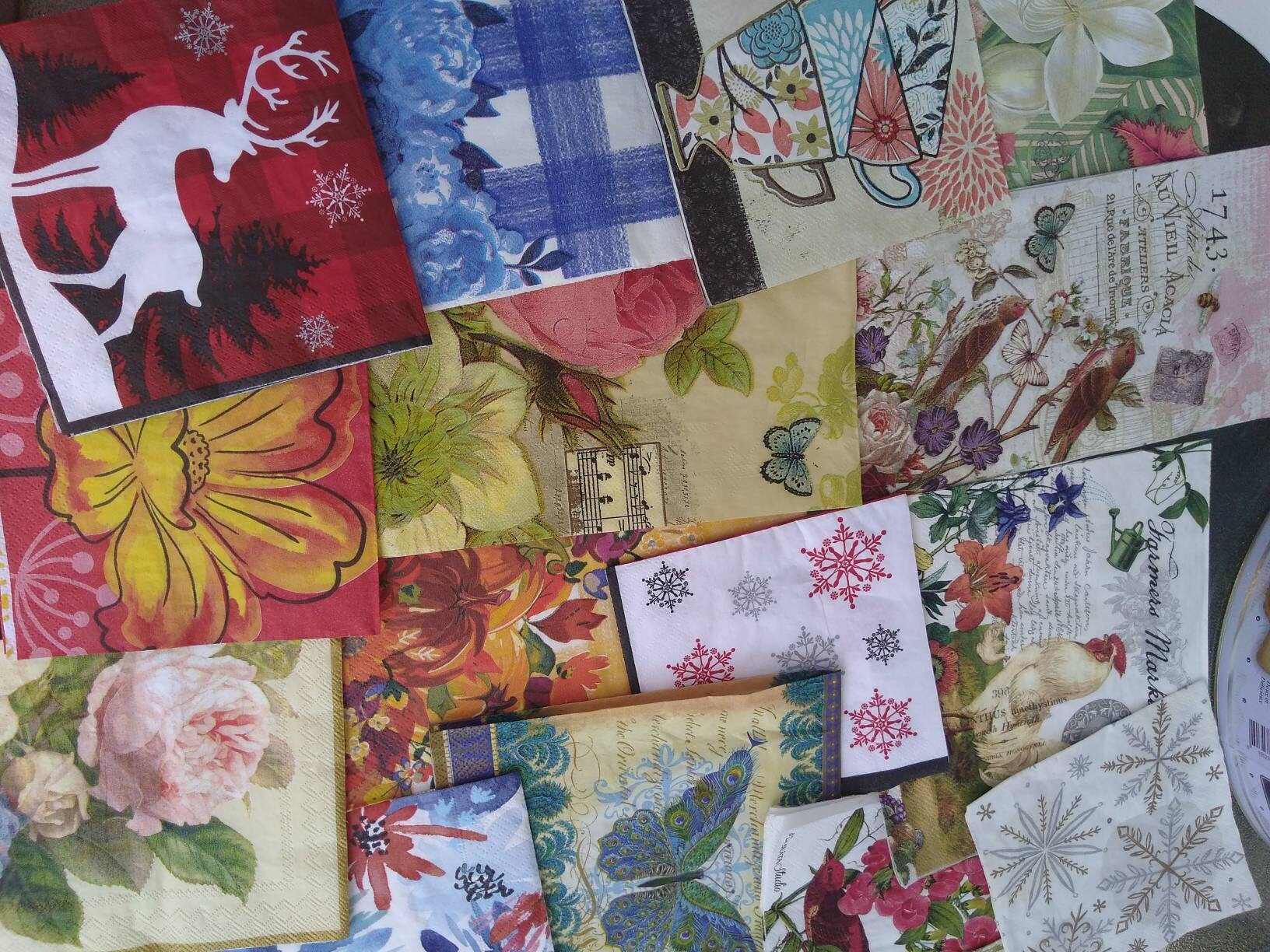 Variety pack of 12 napkins high quality napkins for collage mixed media ...