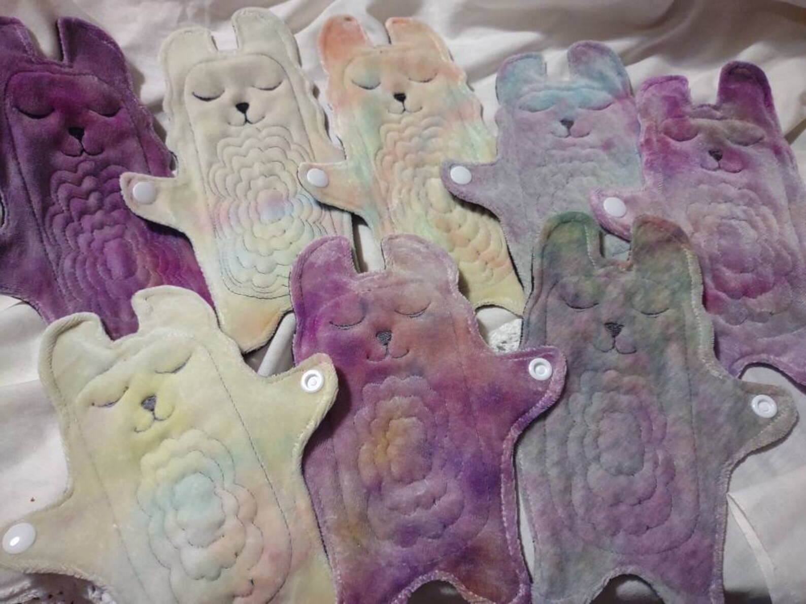 6 - 11 Inch Zen LLAMA CLOTH PAD Bamboo Cotton Velour Topped Cloth Pad W ...