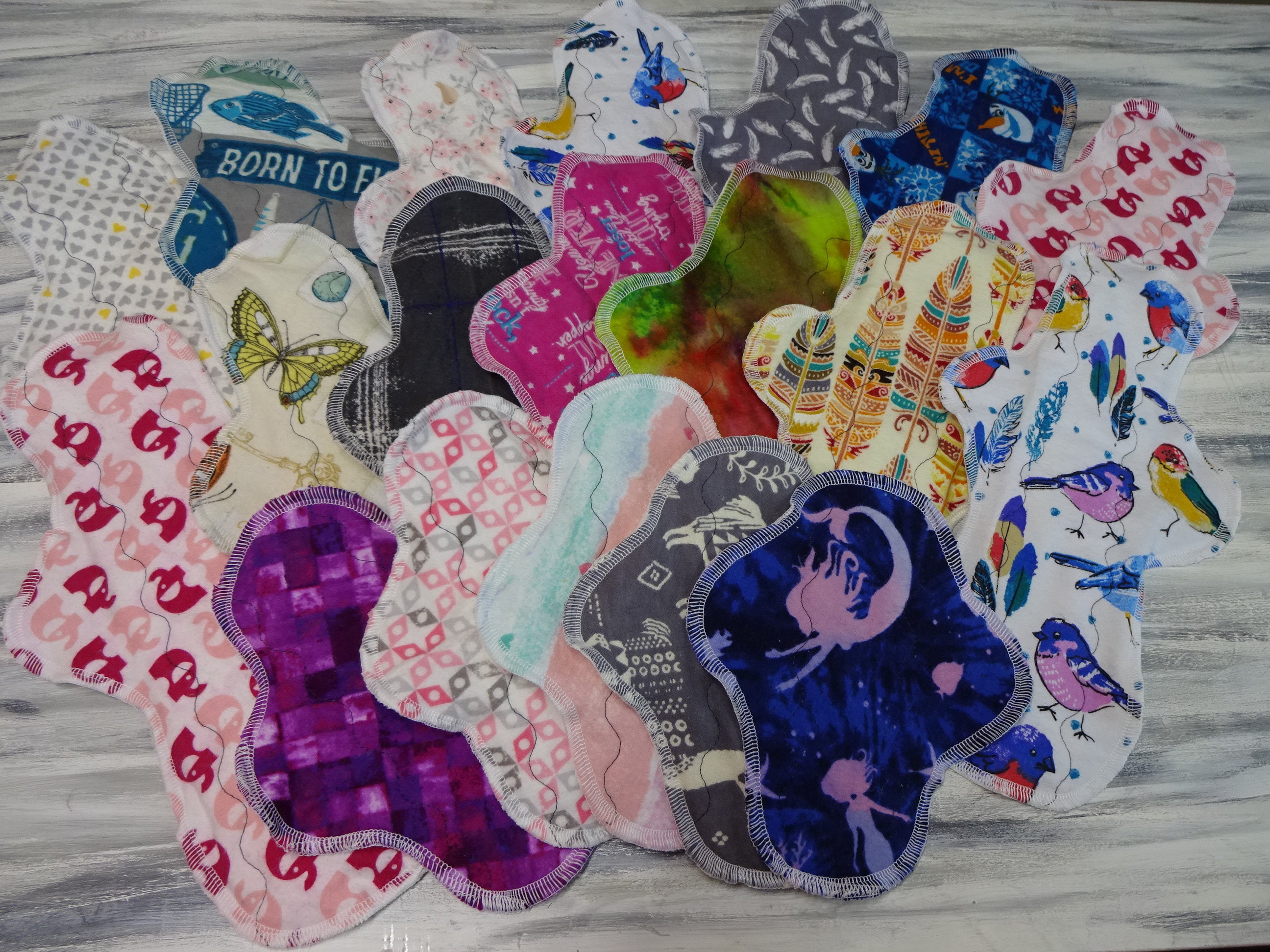 100% Cotton CLOTH PADS / PANTYLINER Plus Absorbency 7-12 inches for ...