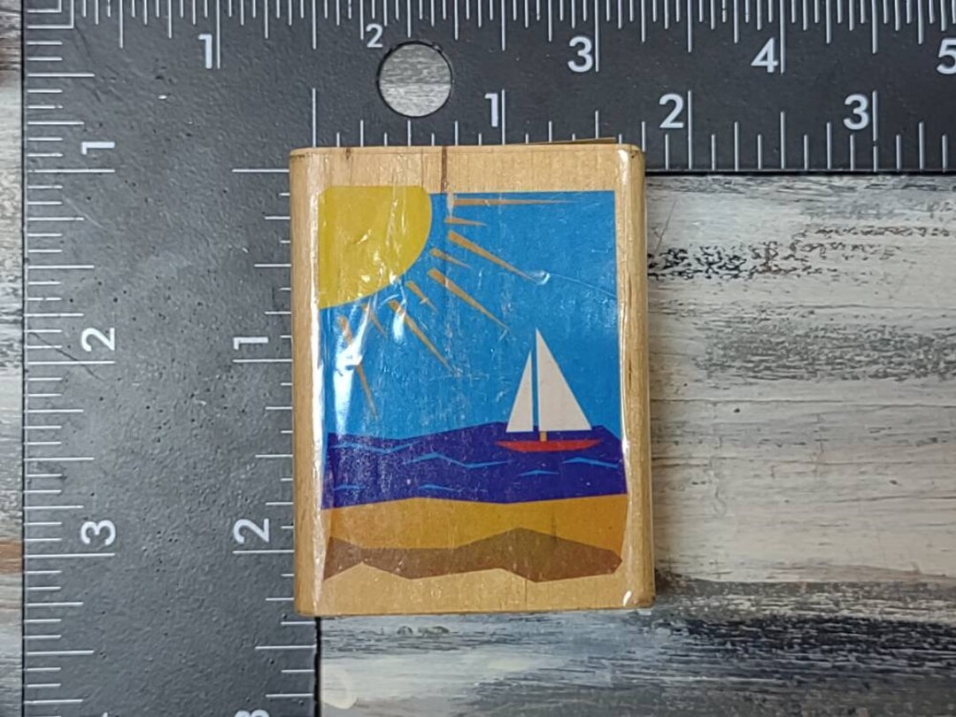 Summer Beach Boat Red Rubber Wood Mounted Stamp • Cute Ocean Stamp - Etsy