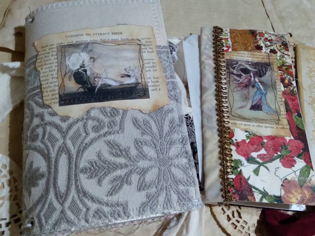 HANDMADE BUJO Fairy JOURNALS Set of 3 journal books & 1 pocket folder ...