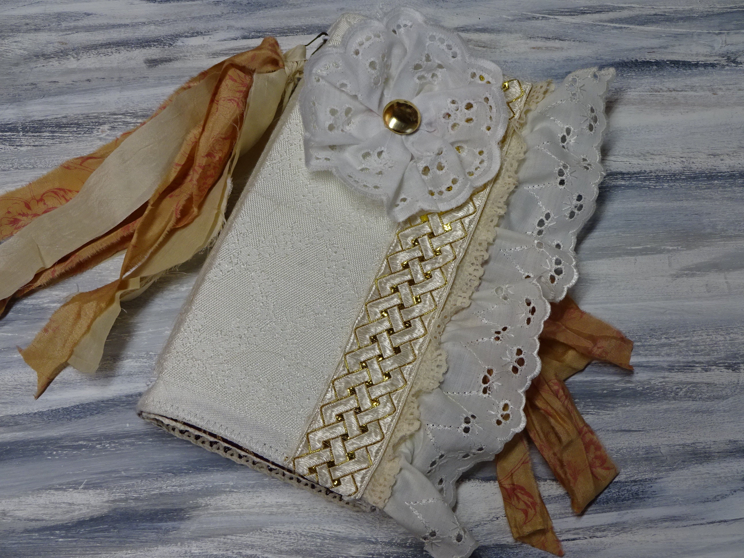 STANDARD Size TRAVELERS NOTEBOOK Layered laces and ribbon satin ...