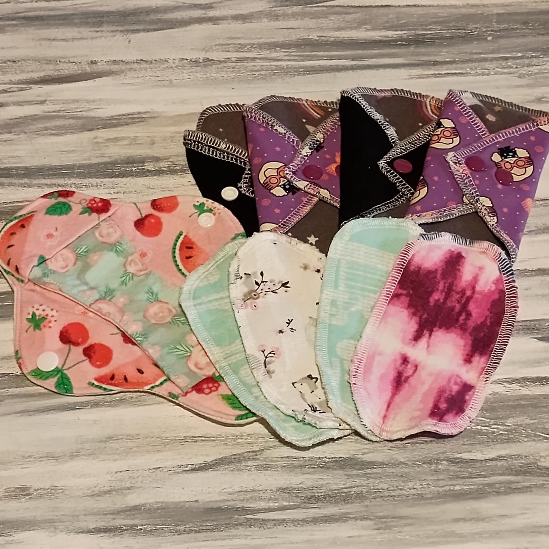 5 Pack Try It Set CLOTH PADS SET All Sizes, Beautiful Bamboo Fleece ...