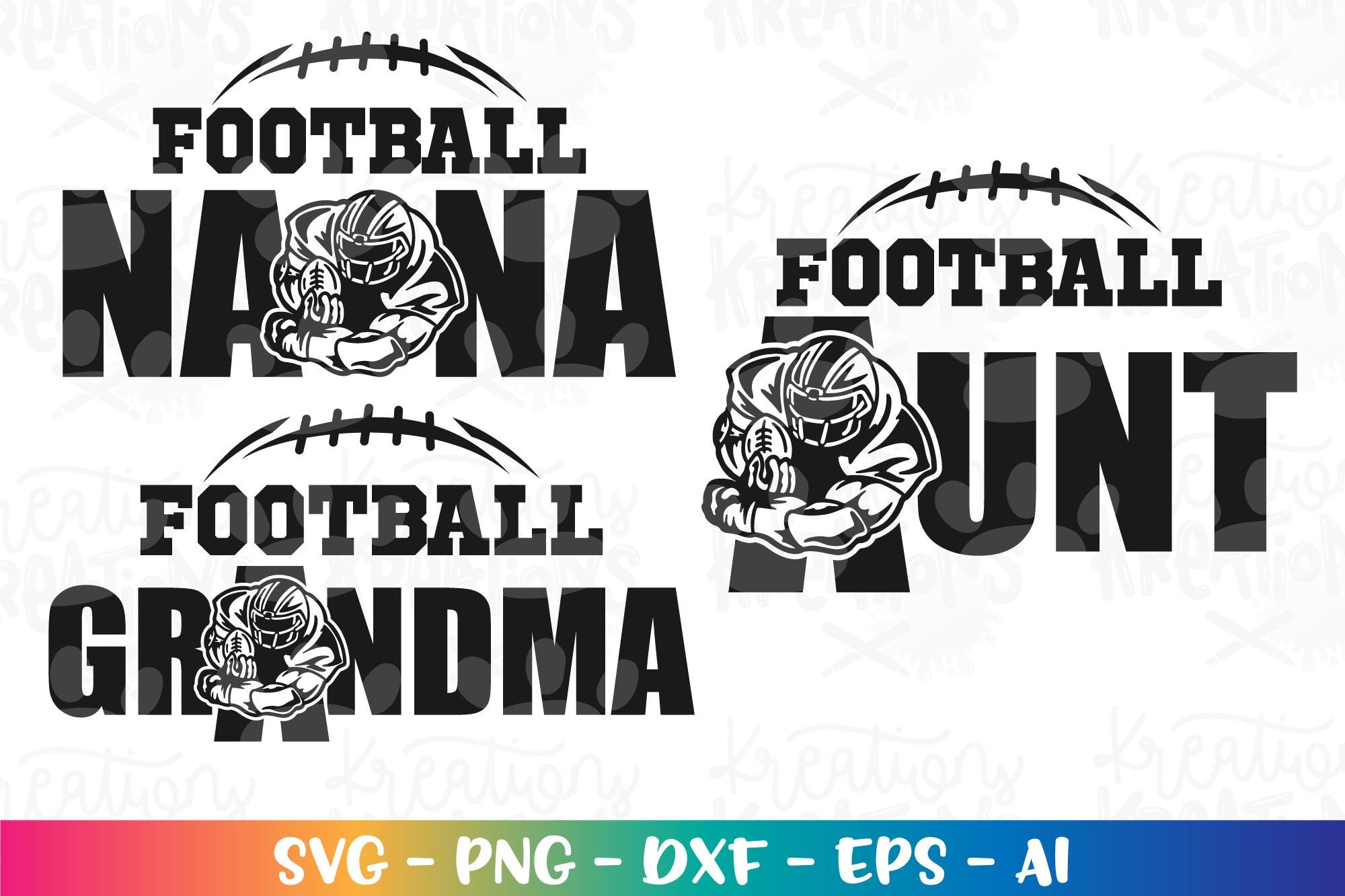 Football Family Bundle SVG Football Season Mom Dad Grandpa Grandma Papa ...