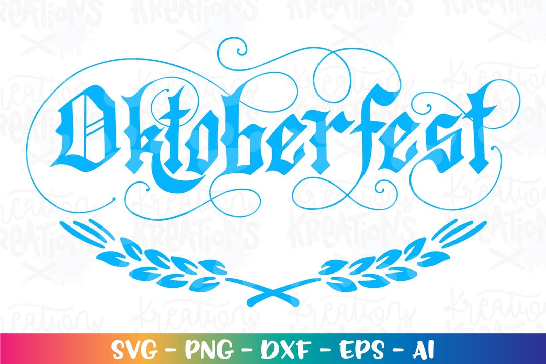 Octoberfest Oktoberfest Logo SVG Emblem Design Swirls Hand Drawn Print ...