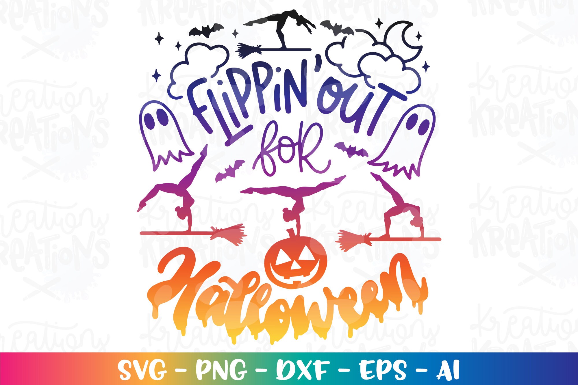 Flippin' Out for Halloween SVG Gymnastics Print Iron on - Etsy