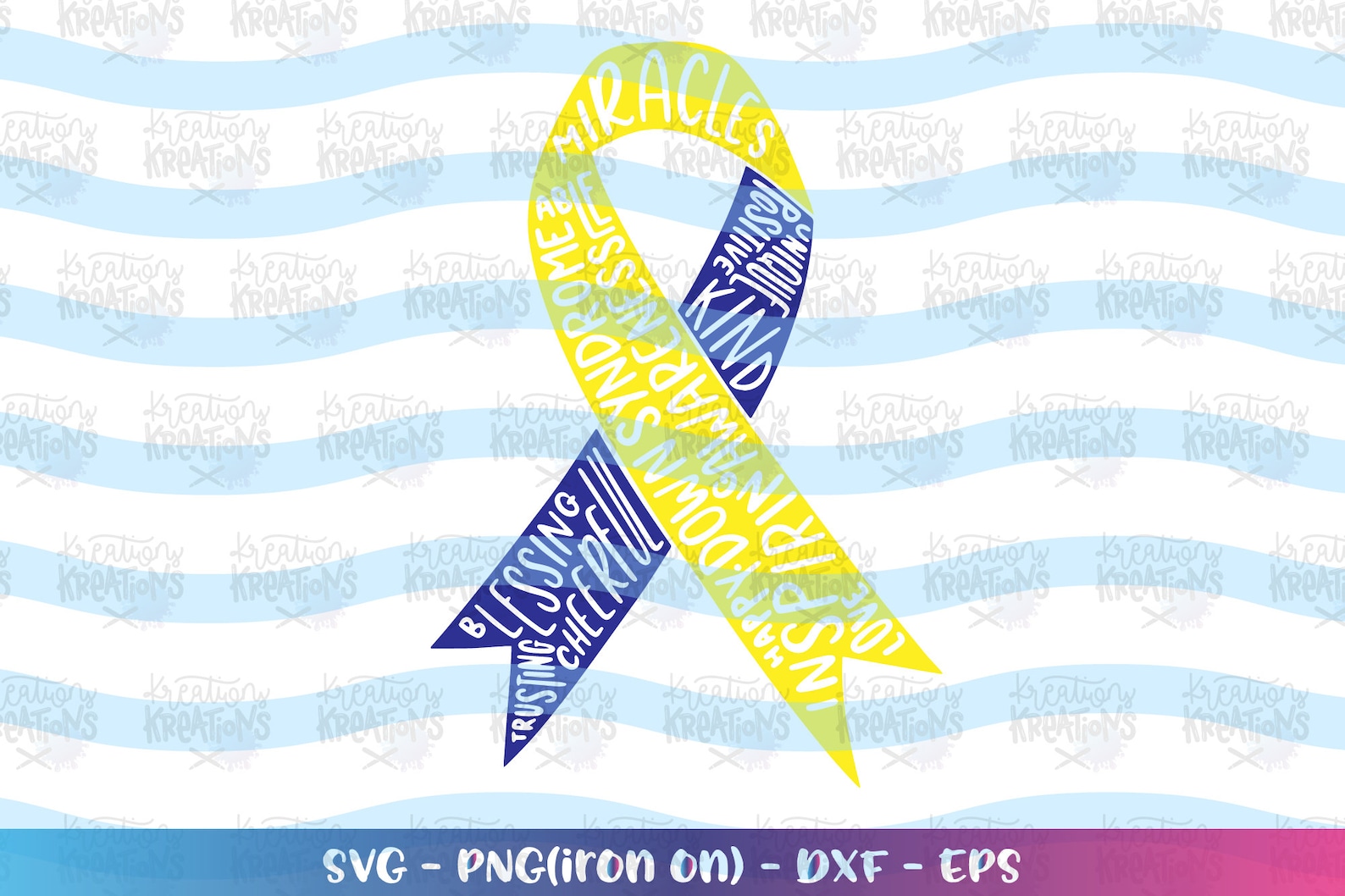 Down Syndrome Awareness Ribbon SVG Love Inspire Miracle | Etsy