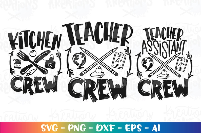 Teacher Crew SVG Kitchen Crew Lunch Lady Kitchen Class Teacher - Etsy