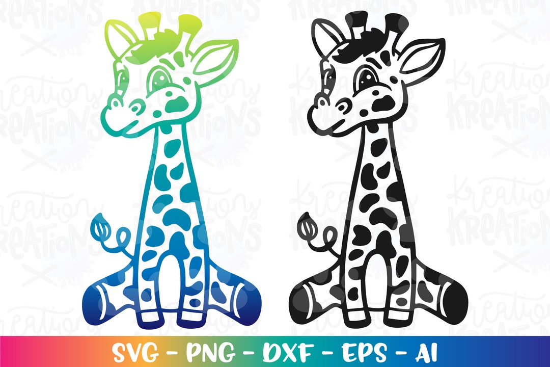 Cute Baby Giraffe Clipart SVG Cute Giraffe Kid Cute Colo Print Iron on ...