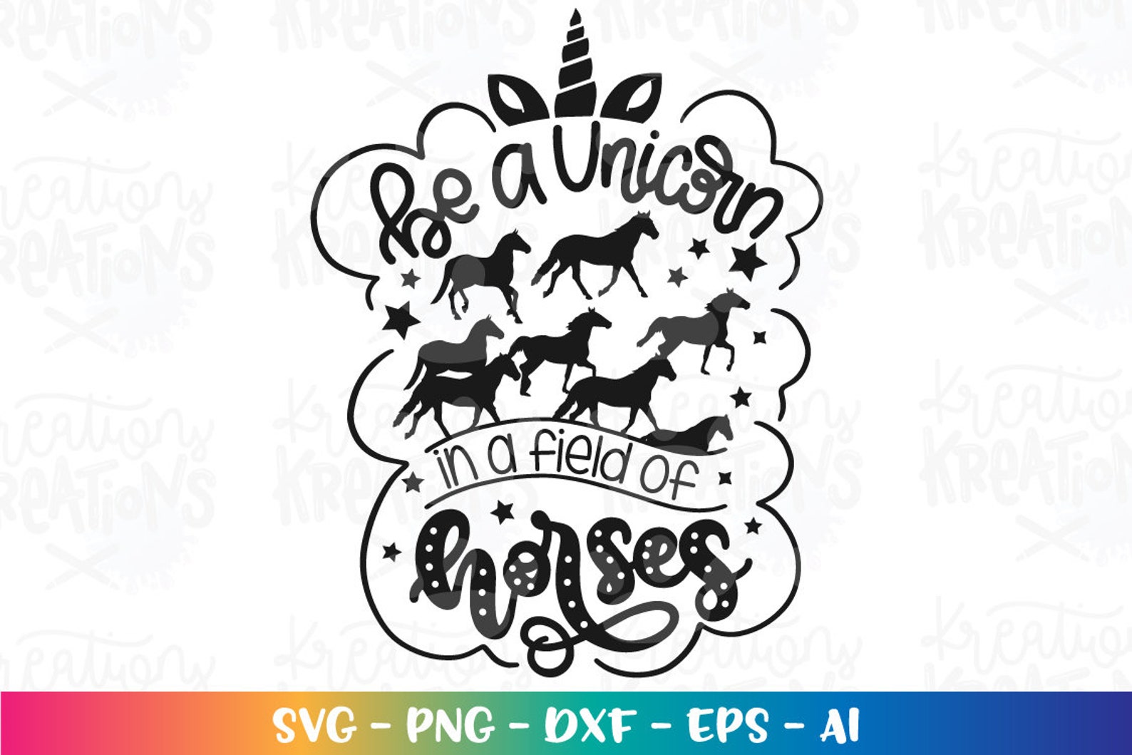 Be a Unicorn in a Field of Horses Svg Unicorn Quote Print - Etsy Australia