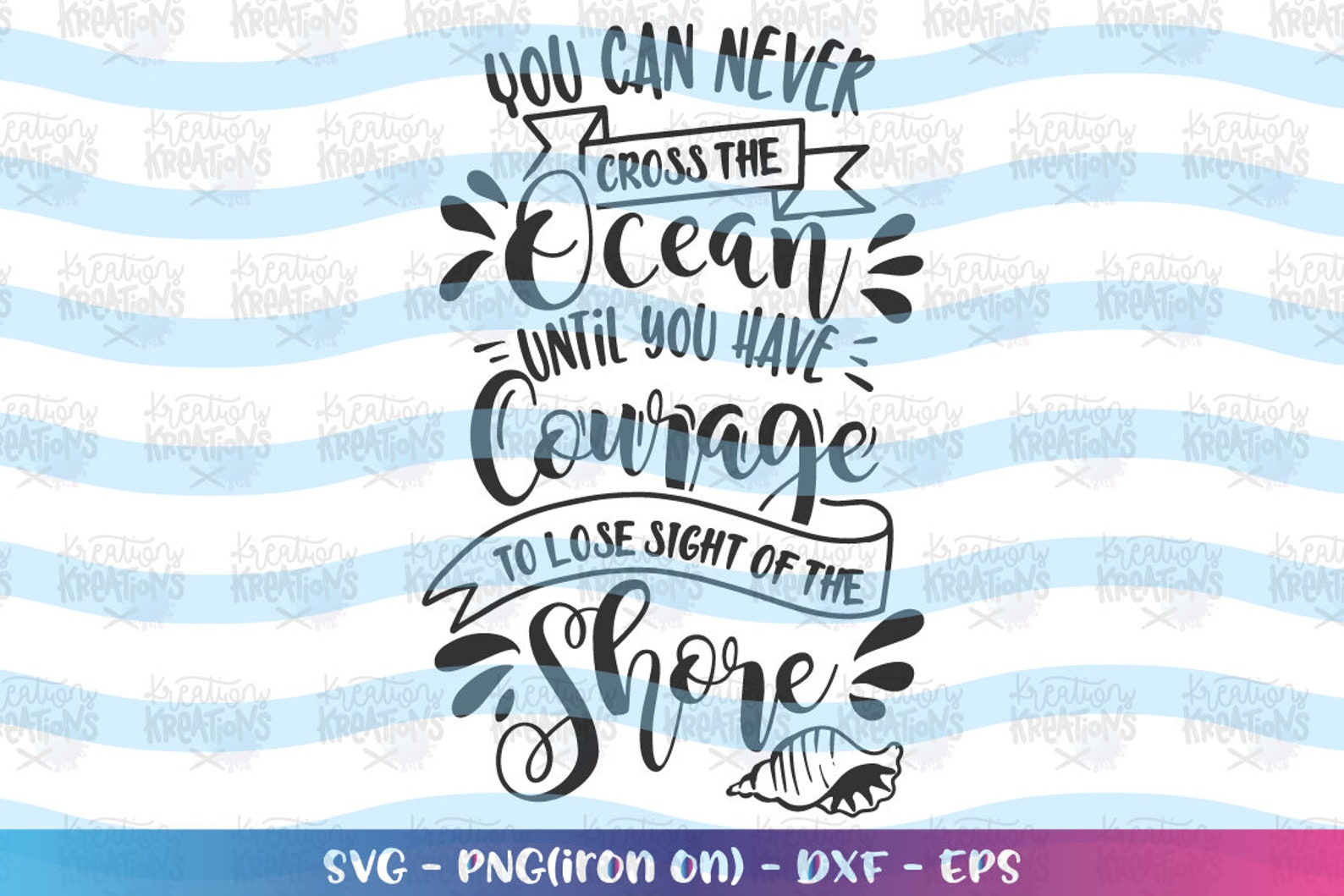 Courage Svg Courageous Motivational SVG Positive Vibes Ocean | Etsy