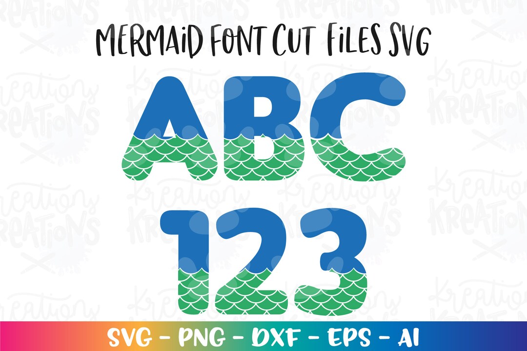 Mermaid Font Svg Mermaid Alphabet SVG Letters Svg / Cut Cuttable ...