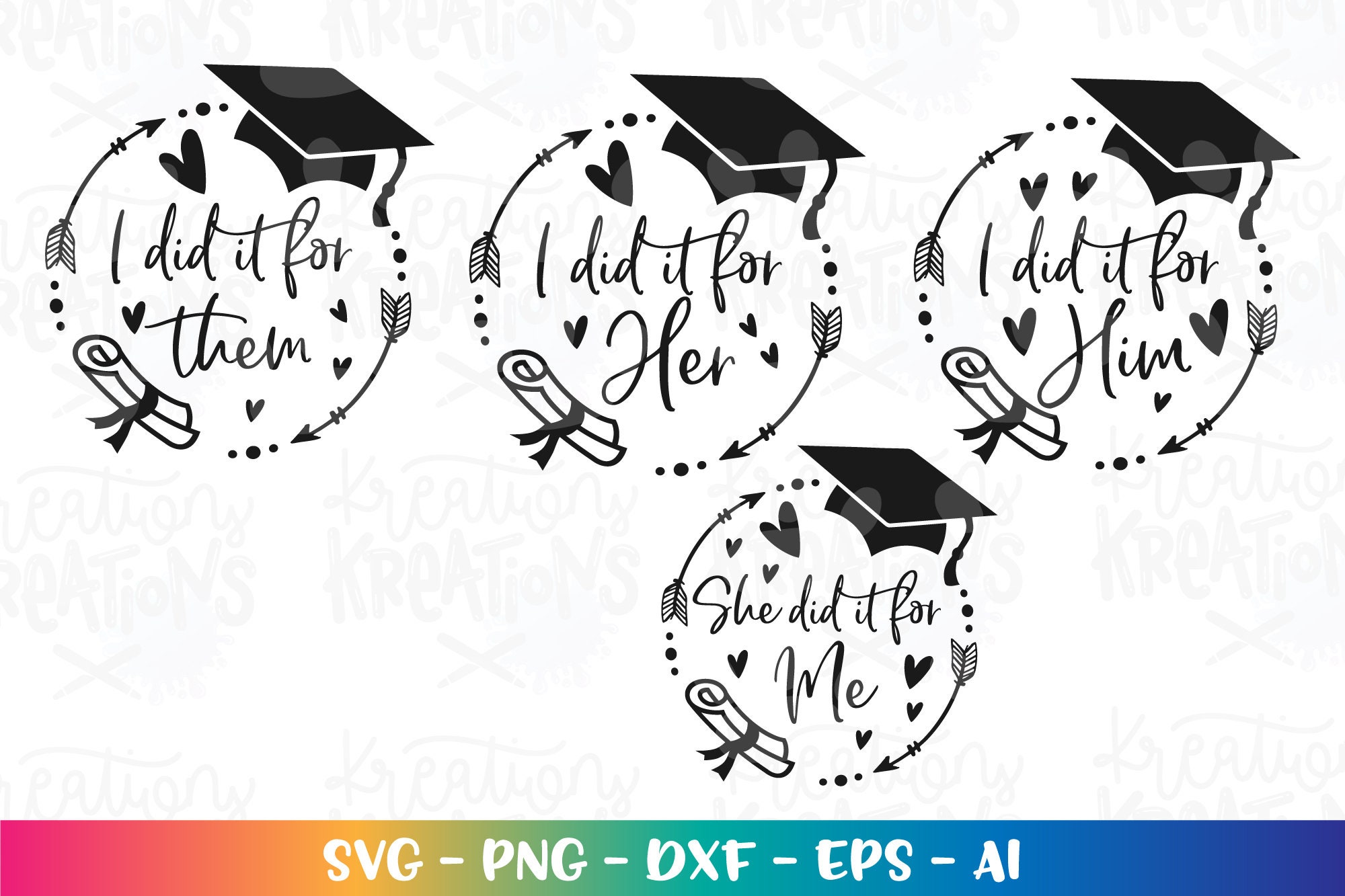 Circle Arrow Graduation Monogram Frame SVG I Did It for Him I - Etsy