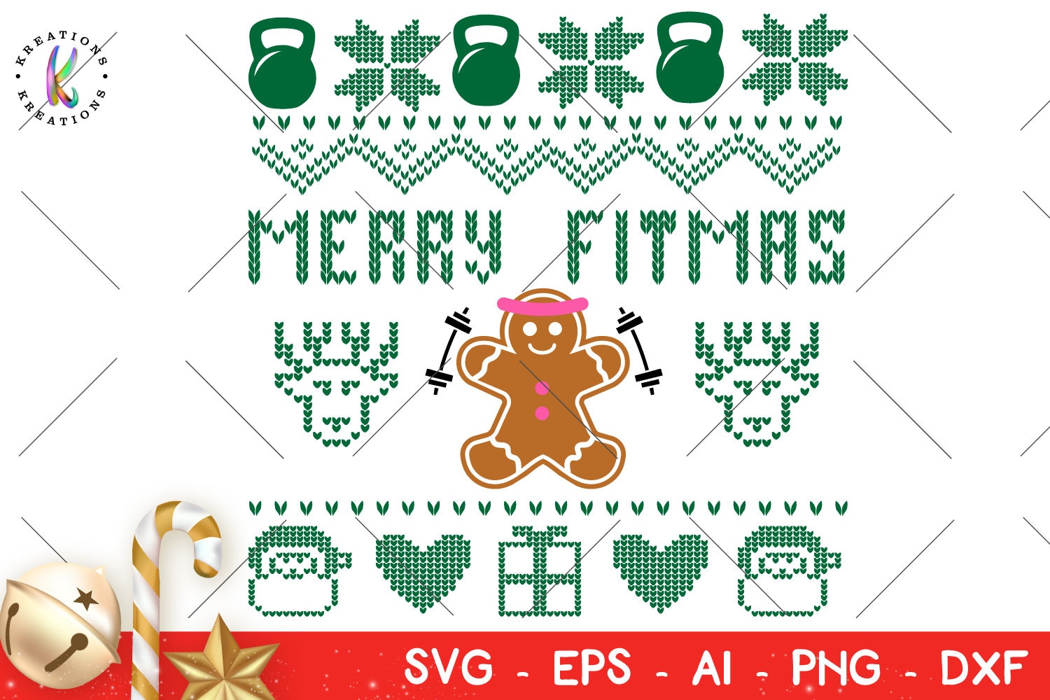 Merry Fitmas SVG Fitness Gingerbread Christmas Fitness Ugly | Etsy